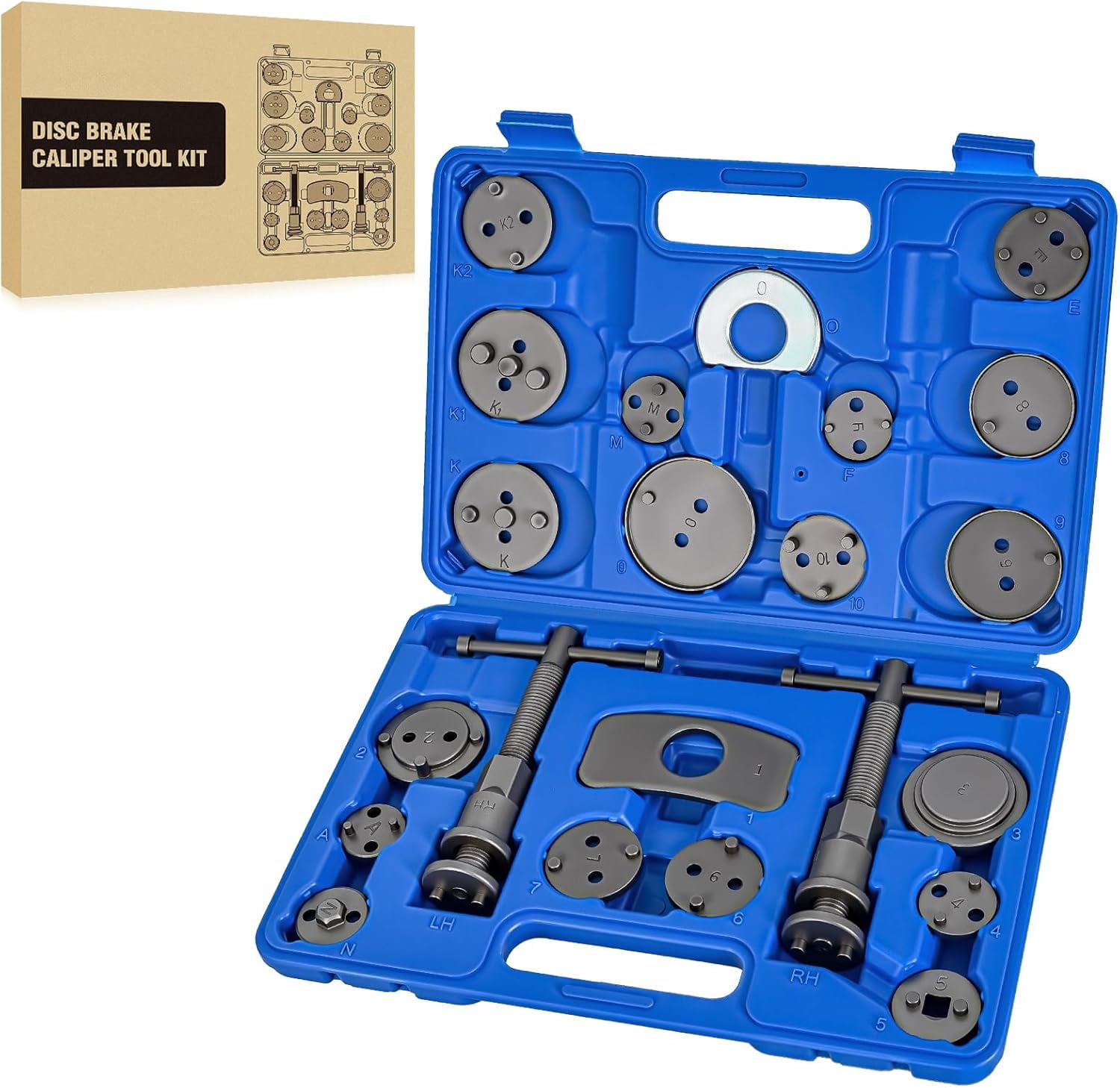 GOOACC 22PCS Disc Brake Caliper Compression Tool Set, Caliper Piston ...