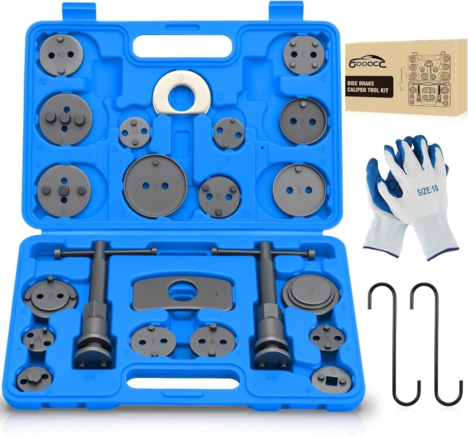 GOOACC 22Pcs Disc Brake Caliper Compression Tool Set, with Brake ...