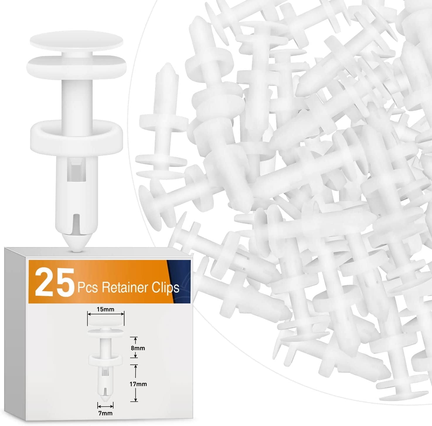 GOOACC 25Pcs GM Door Panel Clips 1/4" Hole Size Push-Type Nylon Bumper ...