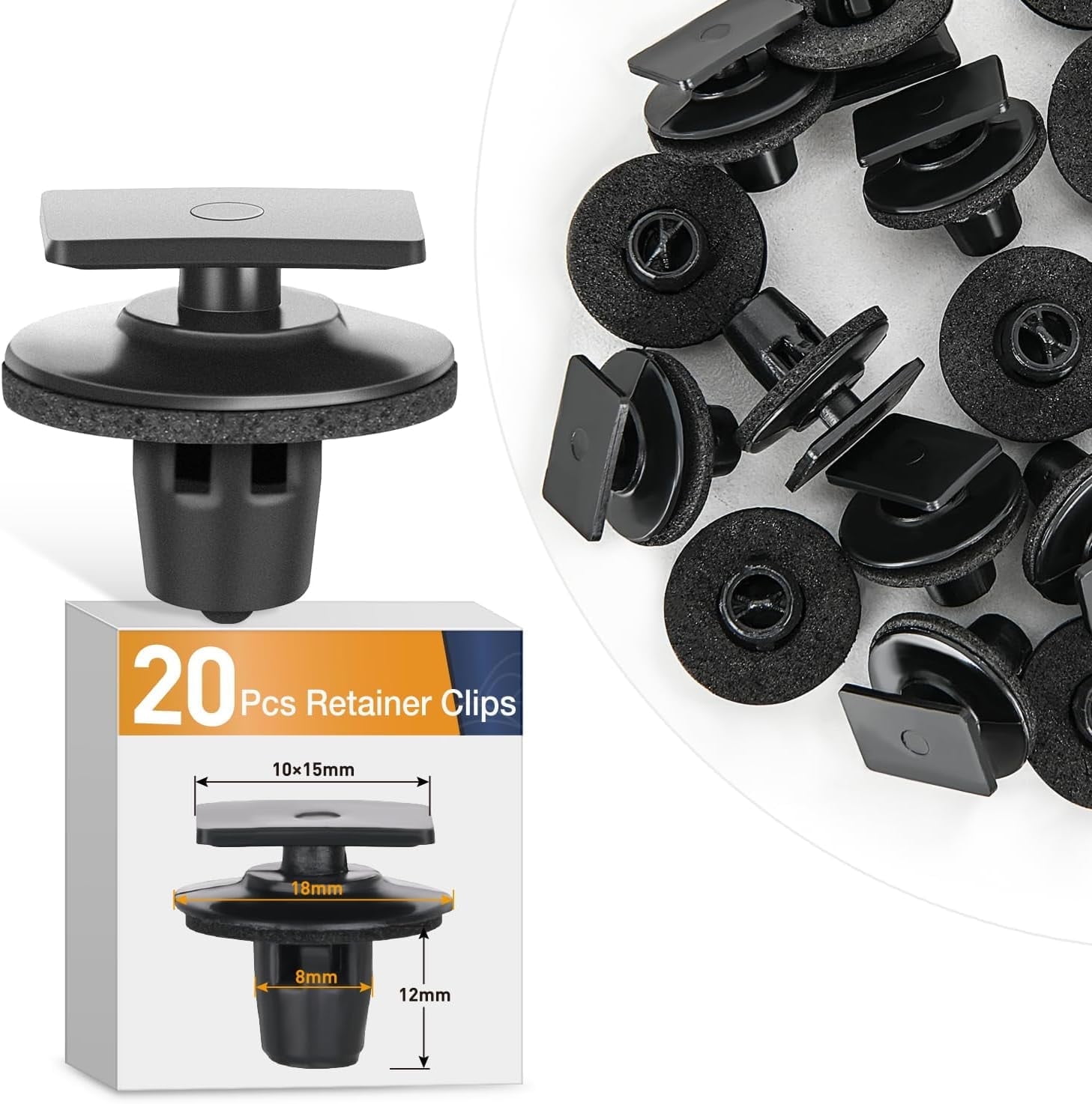 GOOACC 25Pcs Rocker Panel Moulding Clips with Sealer Compatible with ...