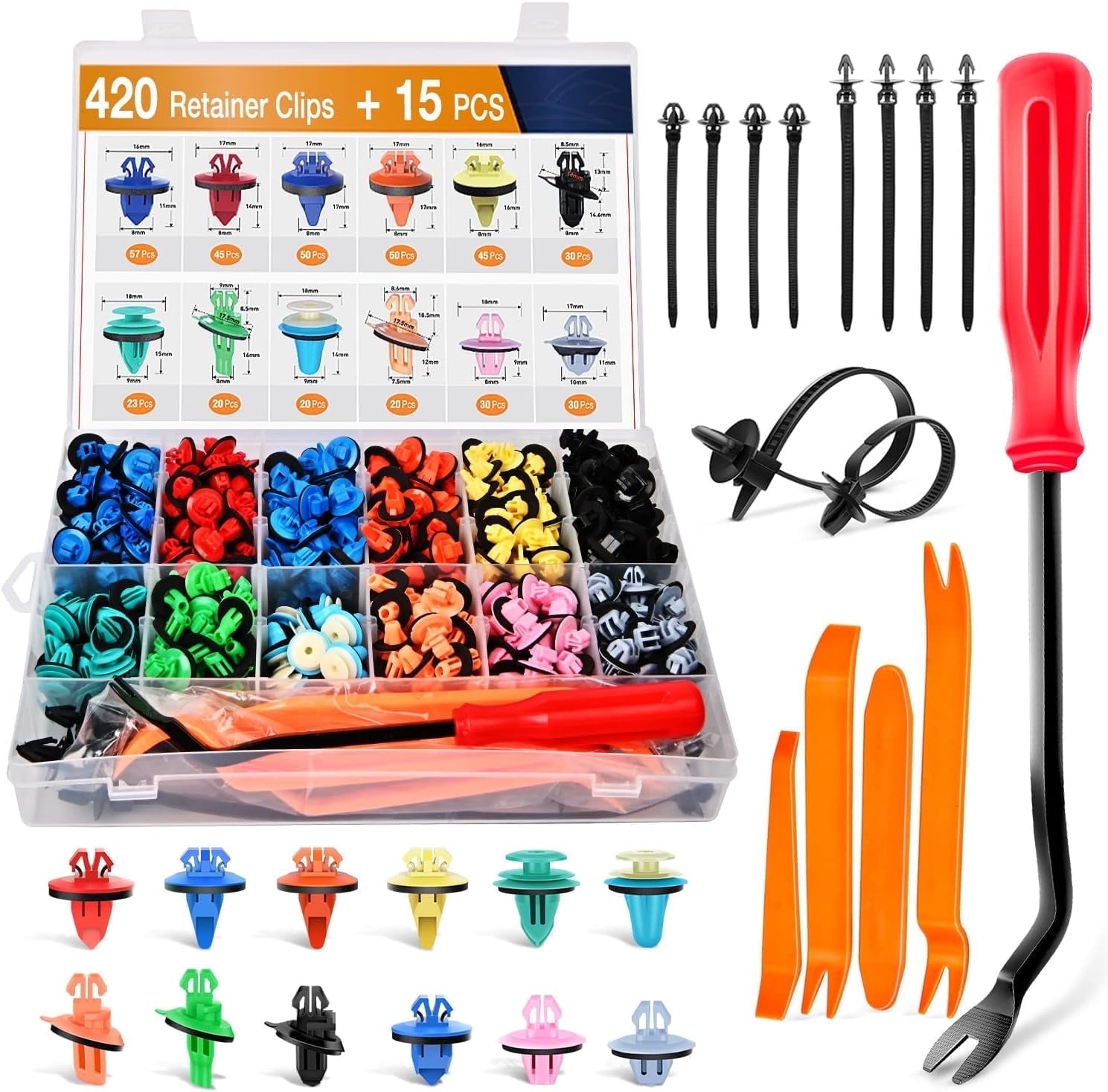 GOOACC 420Pcs Fender Moulding Clips Assortment Kit with Sealer Door ...