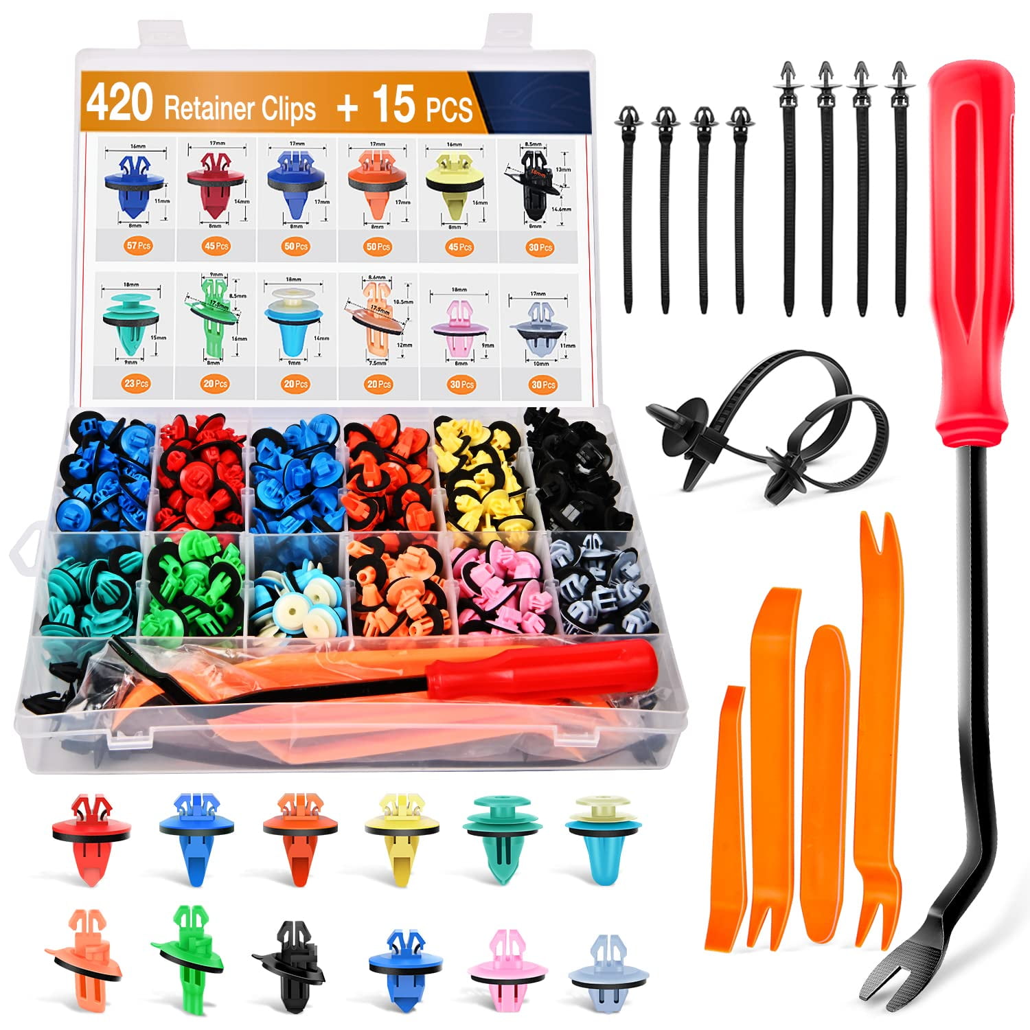 GOOACC 420Pcs Fender Moulding Clips Assortment Kit with Sealer Door ...