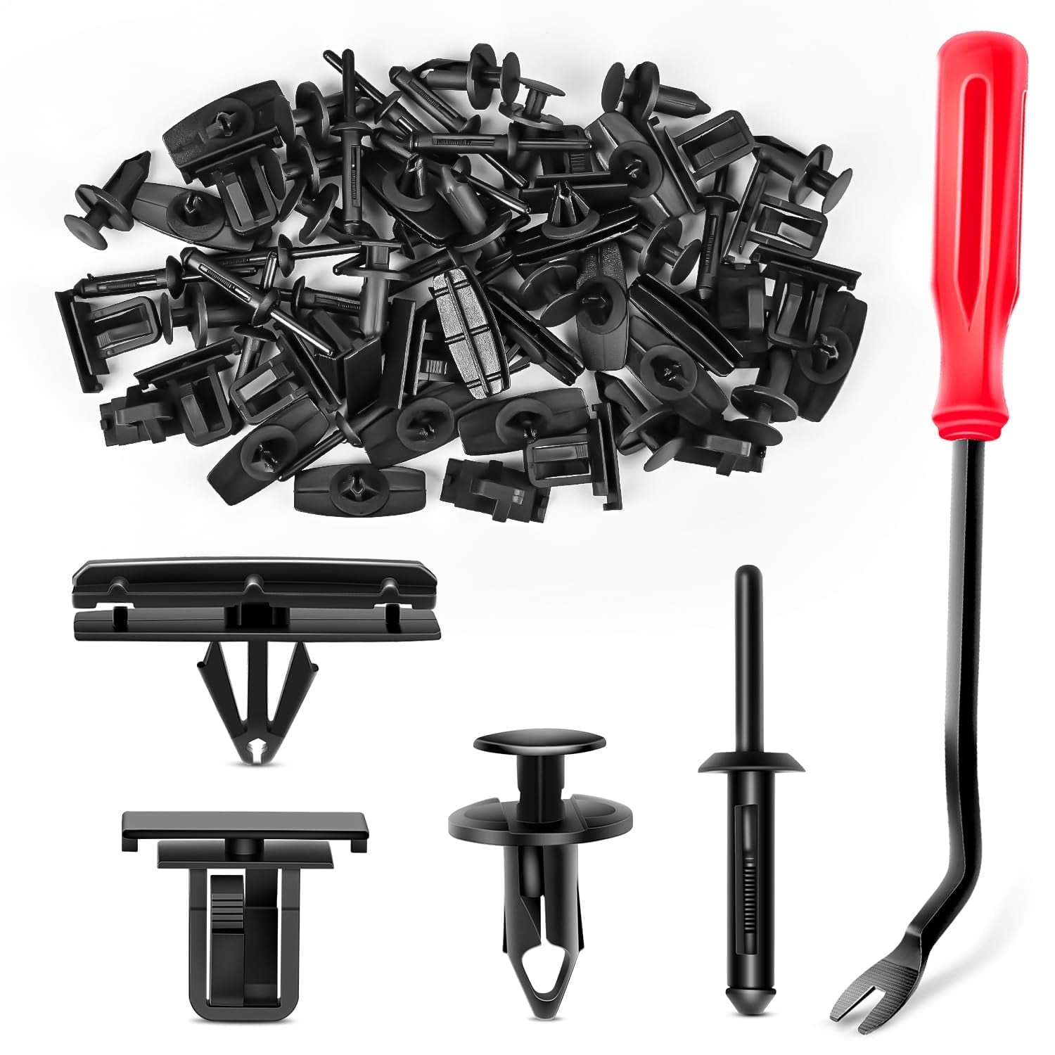 GOOACC 60Pcs Fender Flare Rocker Moulding Clip Assortment Replacement ...