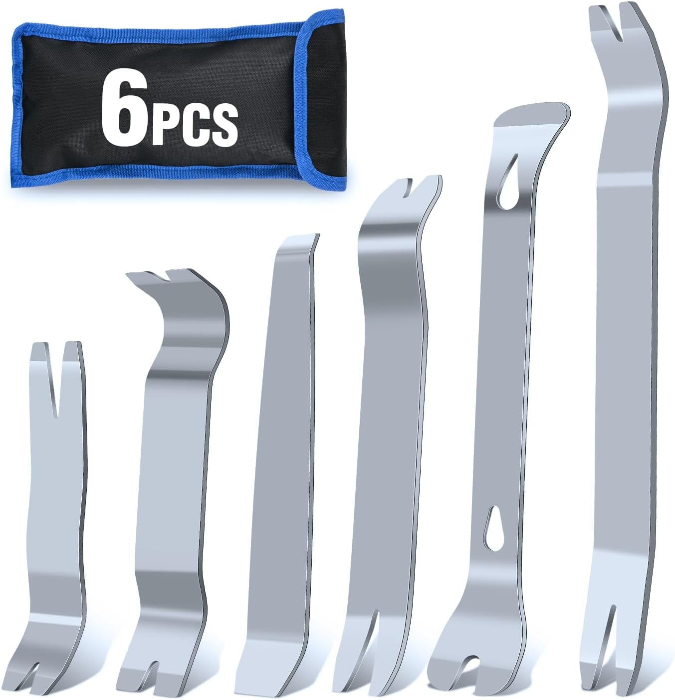 GOOACC 6Pcs Metal Trim Removal Tool Auto Pry Tool Kit Auto Trim Removal ...