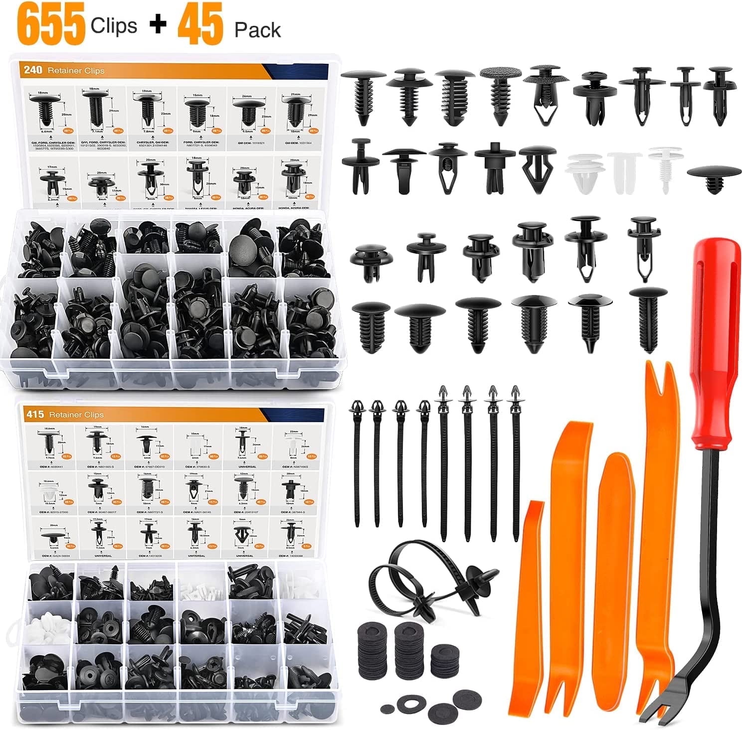 GOOACC 700Pcs Car Push Retainer Clips Auto Fasteners Assortment 30 ...