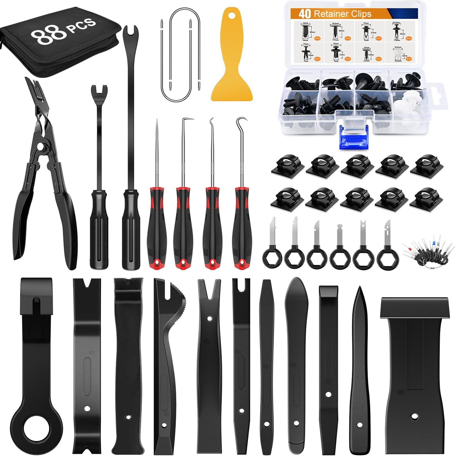 GOOACC 88Pcs Trim Removal MMF7 Tool, Auto Push Pin Bumper Retainer Clip ...