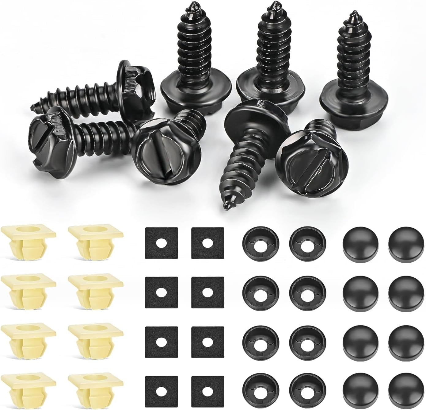 GOOACC 8Sets License Plate Screw Kit for Fastening Front Back License ...
