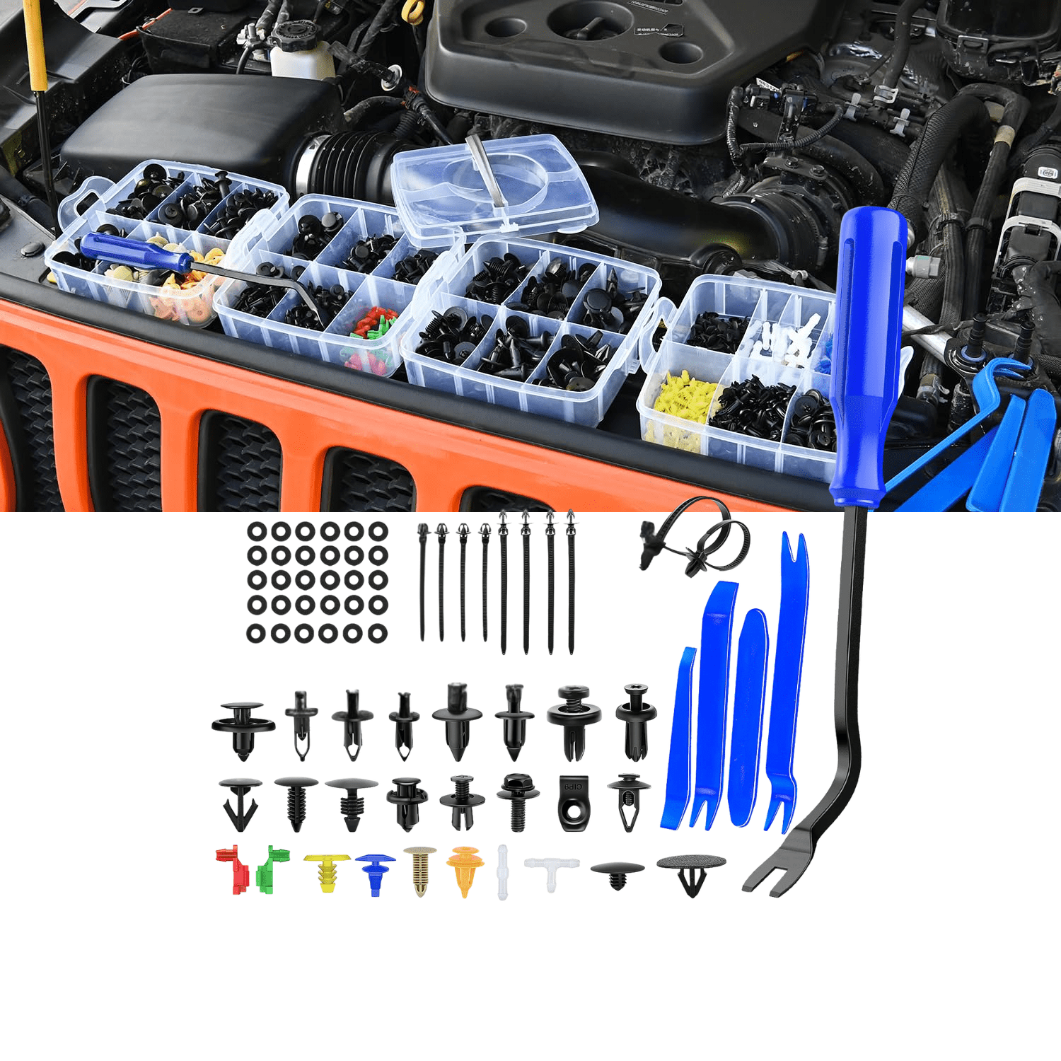 GOOACC Automotive Fastener Assortment Kit with 860 Pieces - 26 Popular ...