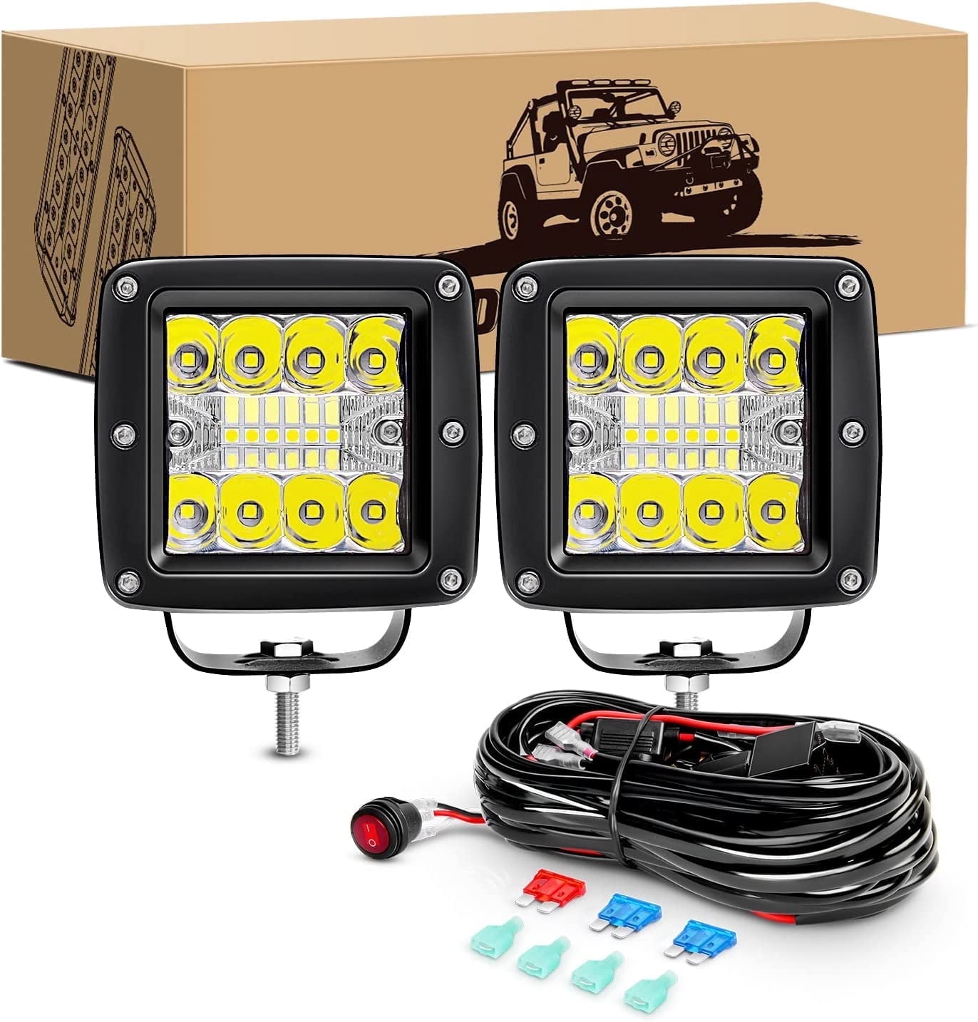 GOOACC Led Cubes 2Ps 3inch 42W Led Pods Driving Lights Spot Flood ...