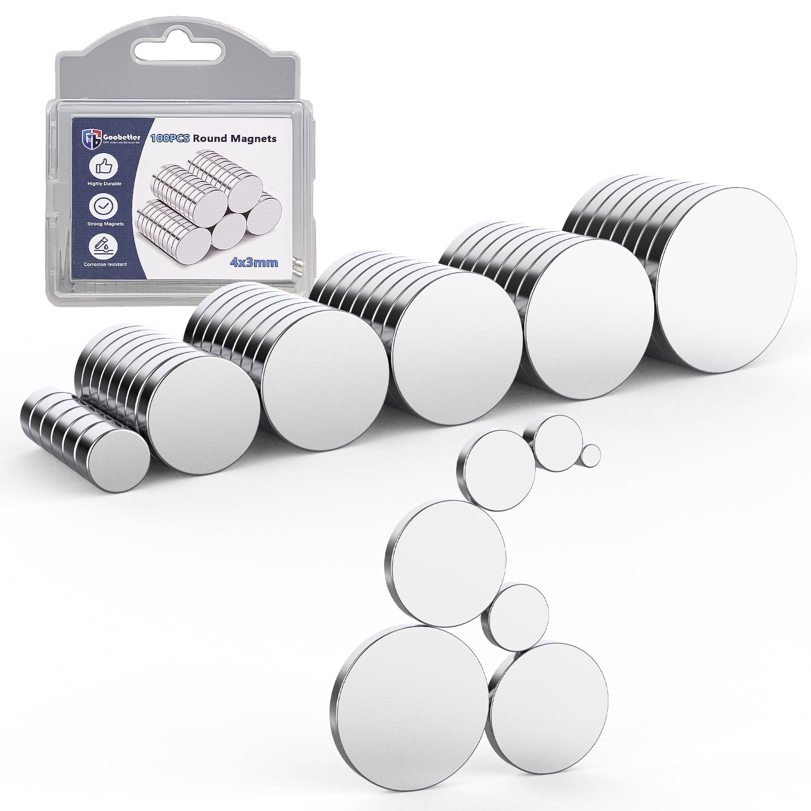GOOBETTER Small Magnet 100Pcs Round Rare Earth Magnets, Tiny Strong ...