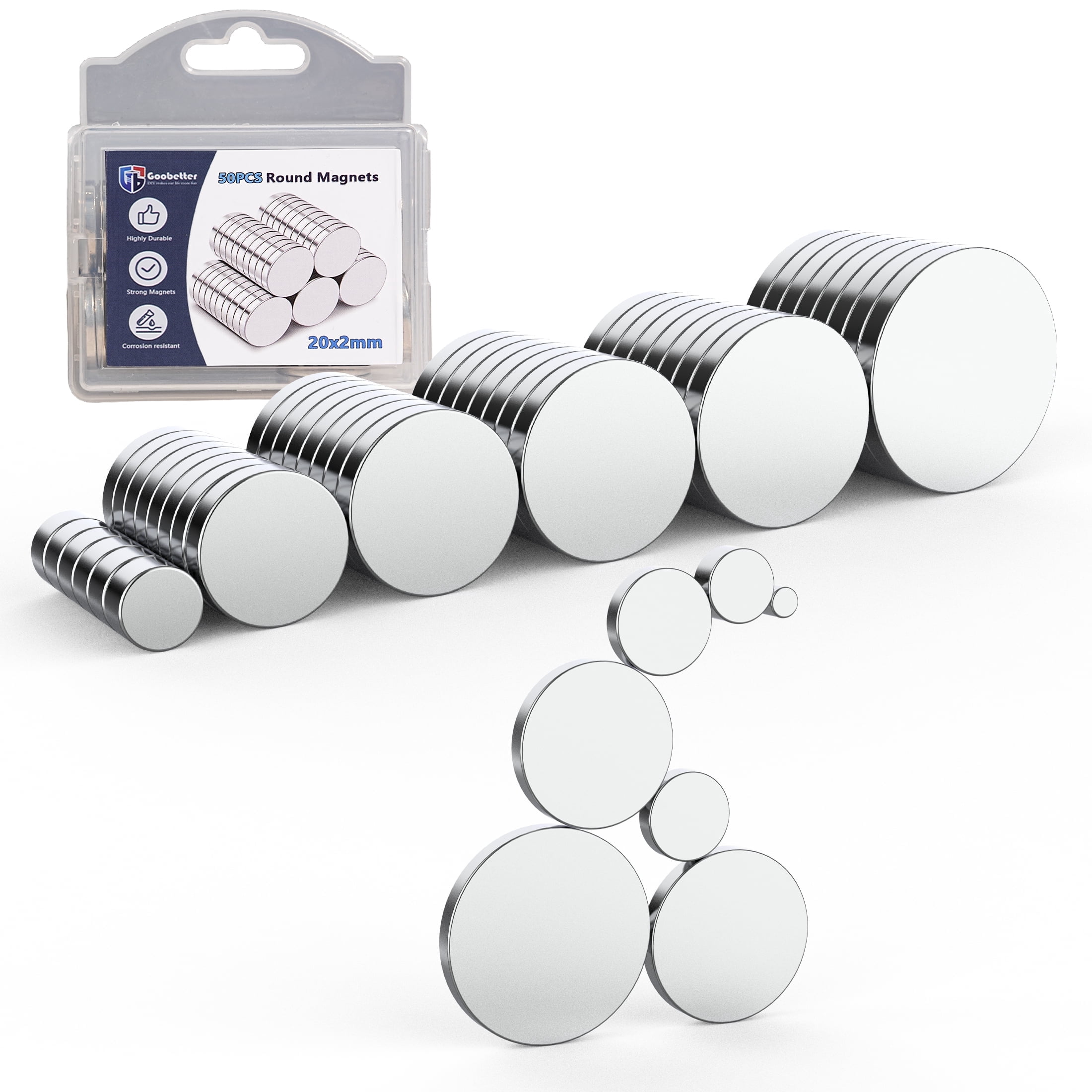 GOOBETTER Small Magnet 50Pcs Small Round Rare Earth Magnets, Tiny ...