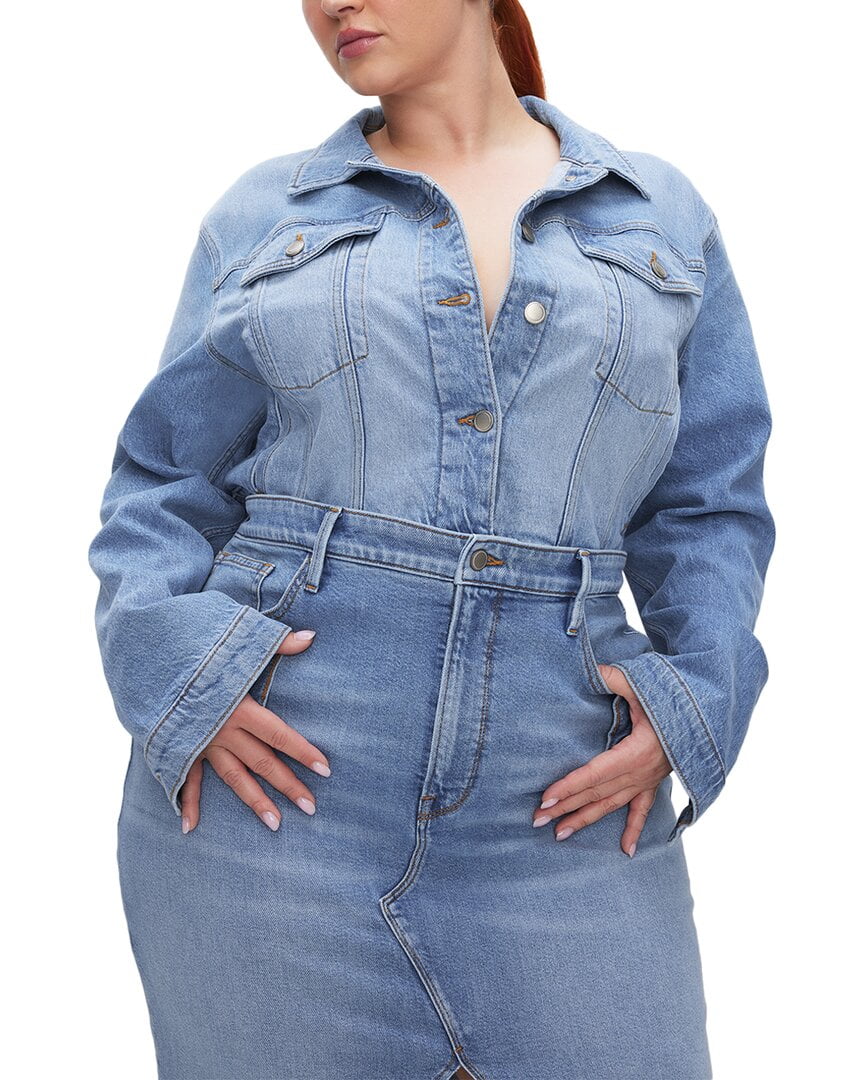 GOOD AMERICAN womens Committed Denim Jacket, s, Blue - Walmart.com