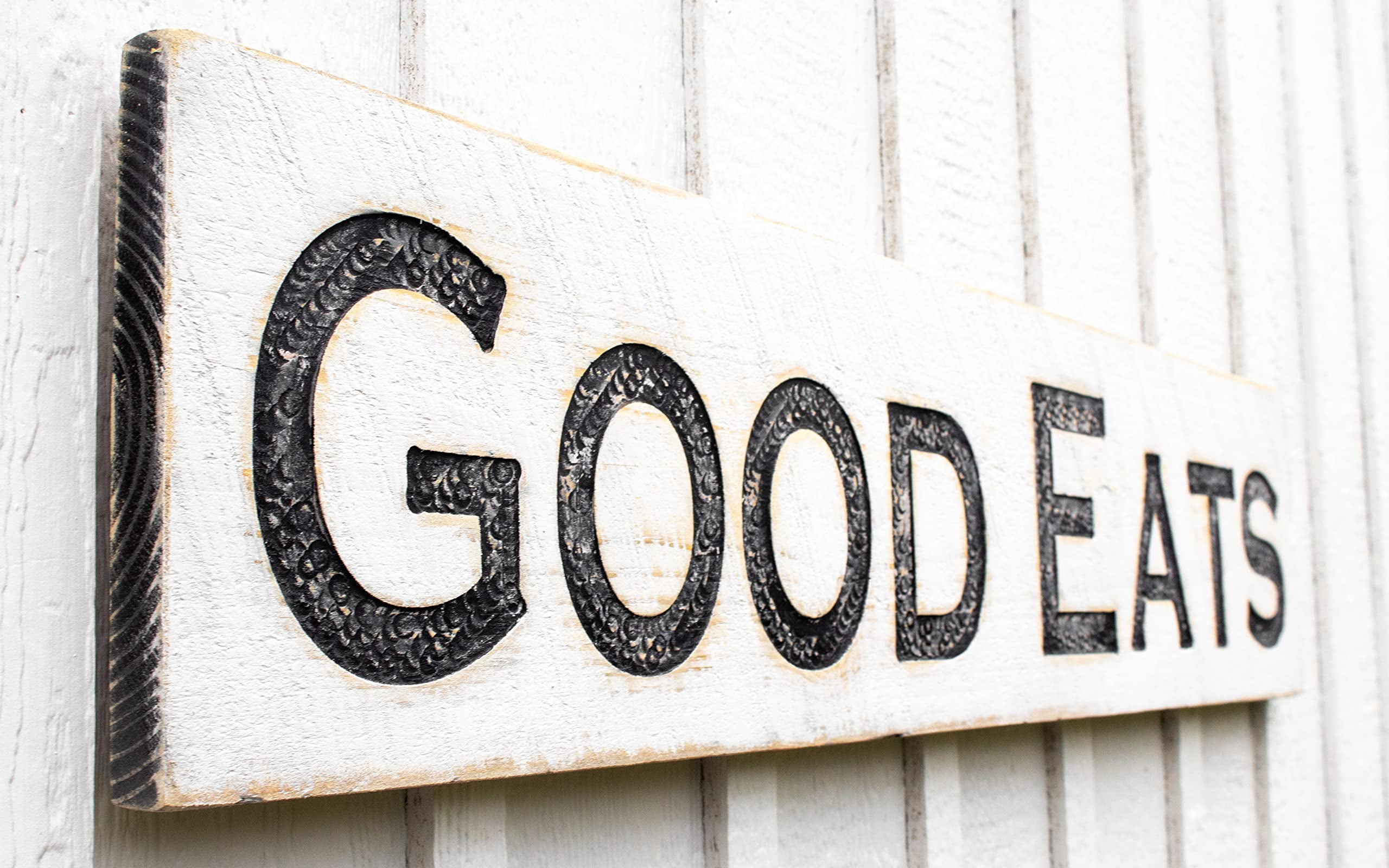GOOD EATS Wooden Sign 48x10 Inches, Distressed Solid Wood Board for ...