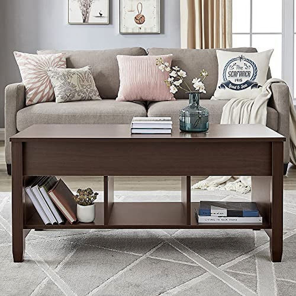 GOOD & GRACIOUS Lift Top Coffee Table with Storage Compartment, Hidden ...