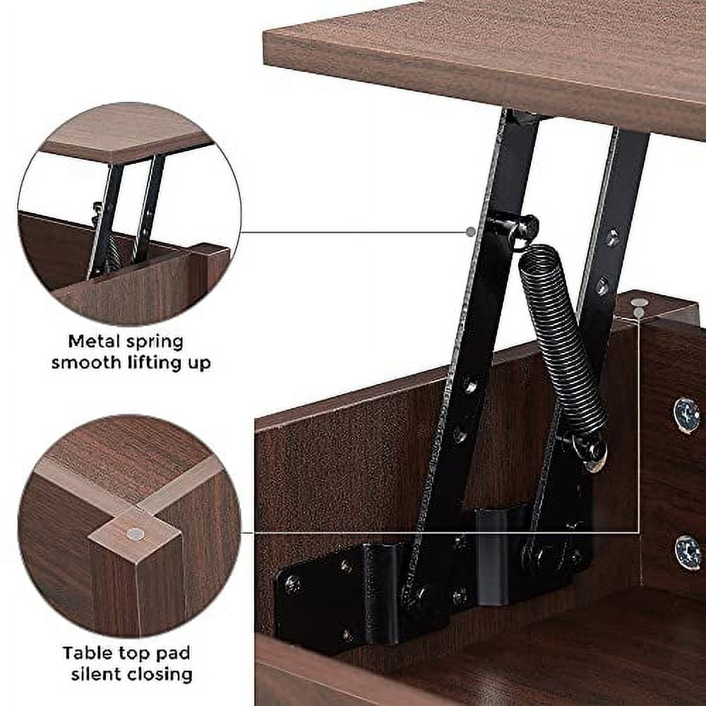 GOOD & GRACIOUS Lift Top Coffee Table with Storage Compartment, Hidden ...