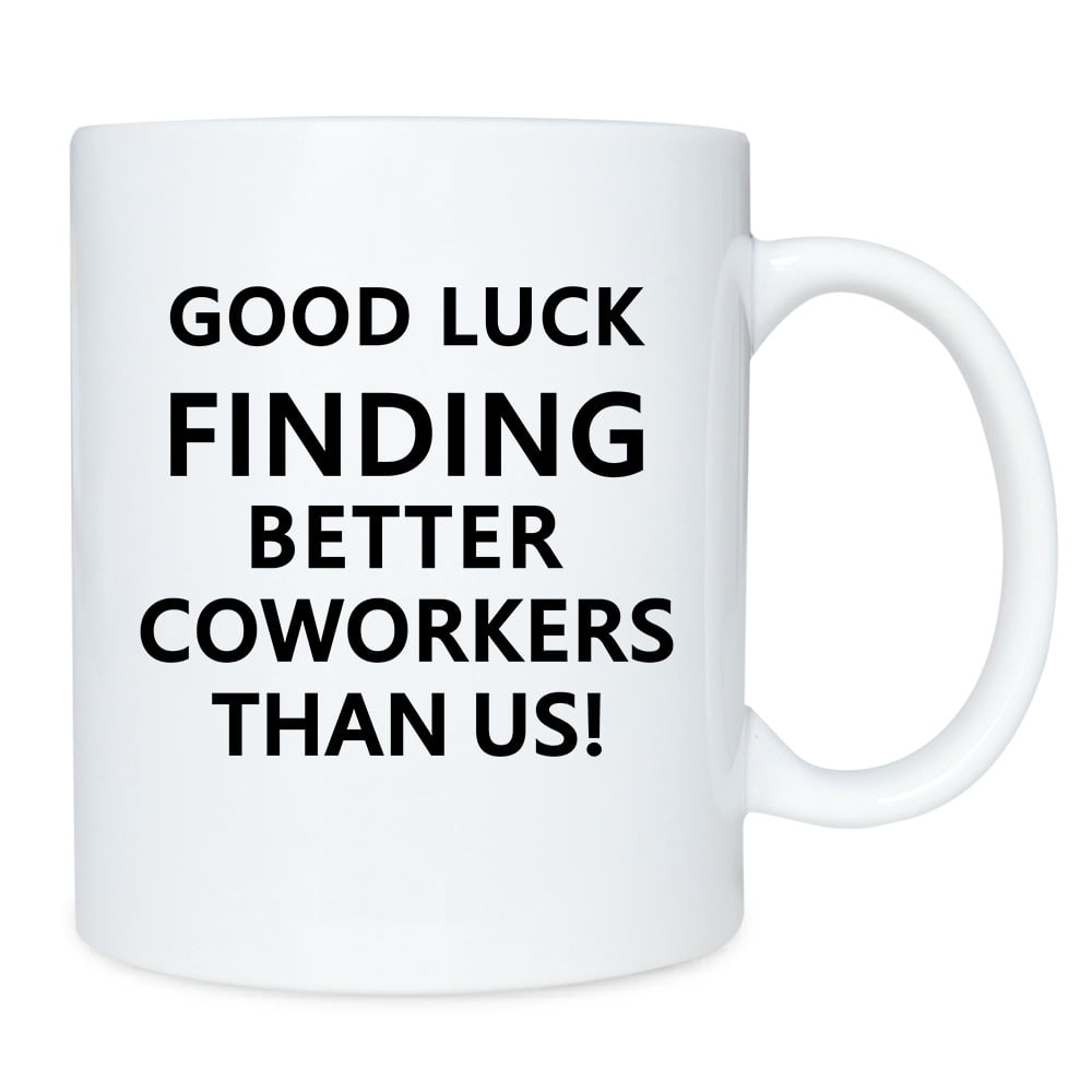 GOOD LUCK, Office colleague mug, 11-ounce white ceramic mark coffee cup ...