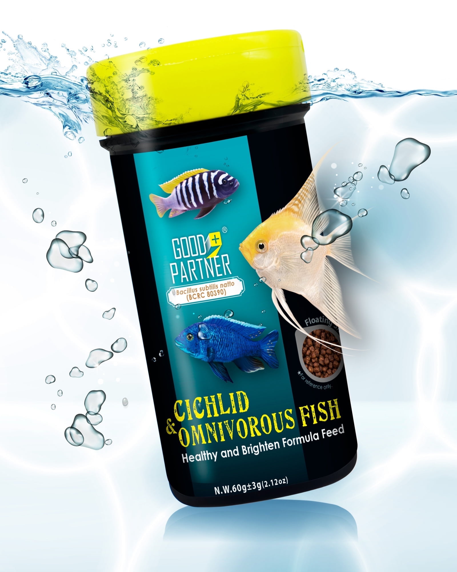 GOOD PARTNER Fish Food Purify Series for Cichlid, Floating pellets ...