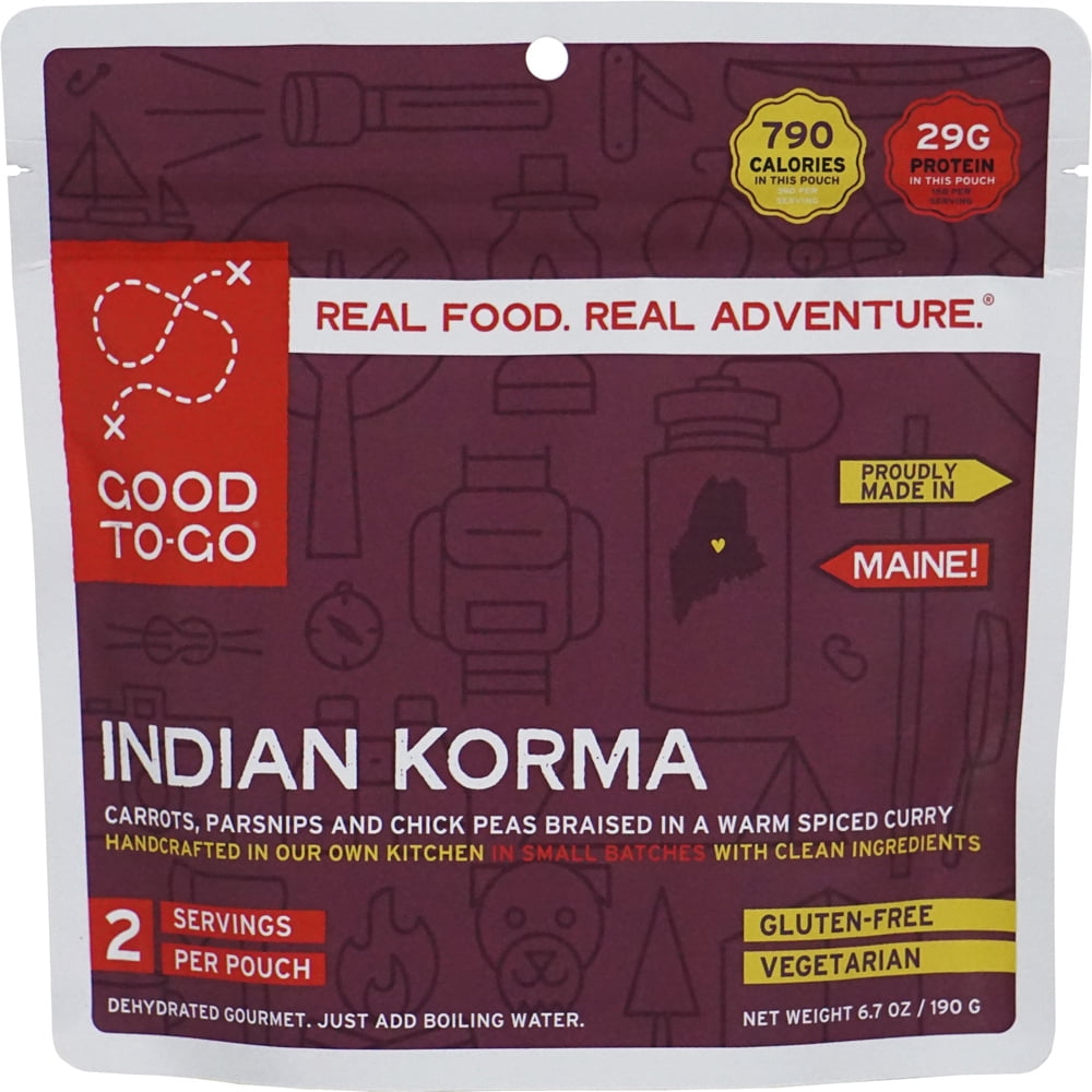 GOOD TO-GO Indian Korma Double Serving Dehydrated Camping Food, 6.7 oz ...