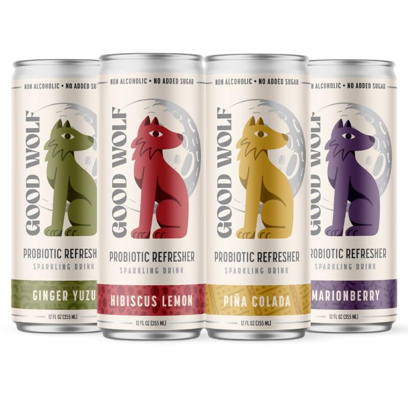 Good Wolf Probiotic Soda, Handcrafted, Variety Pack - 12 x 12 floz ...
