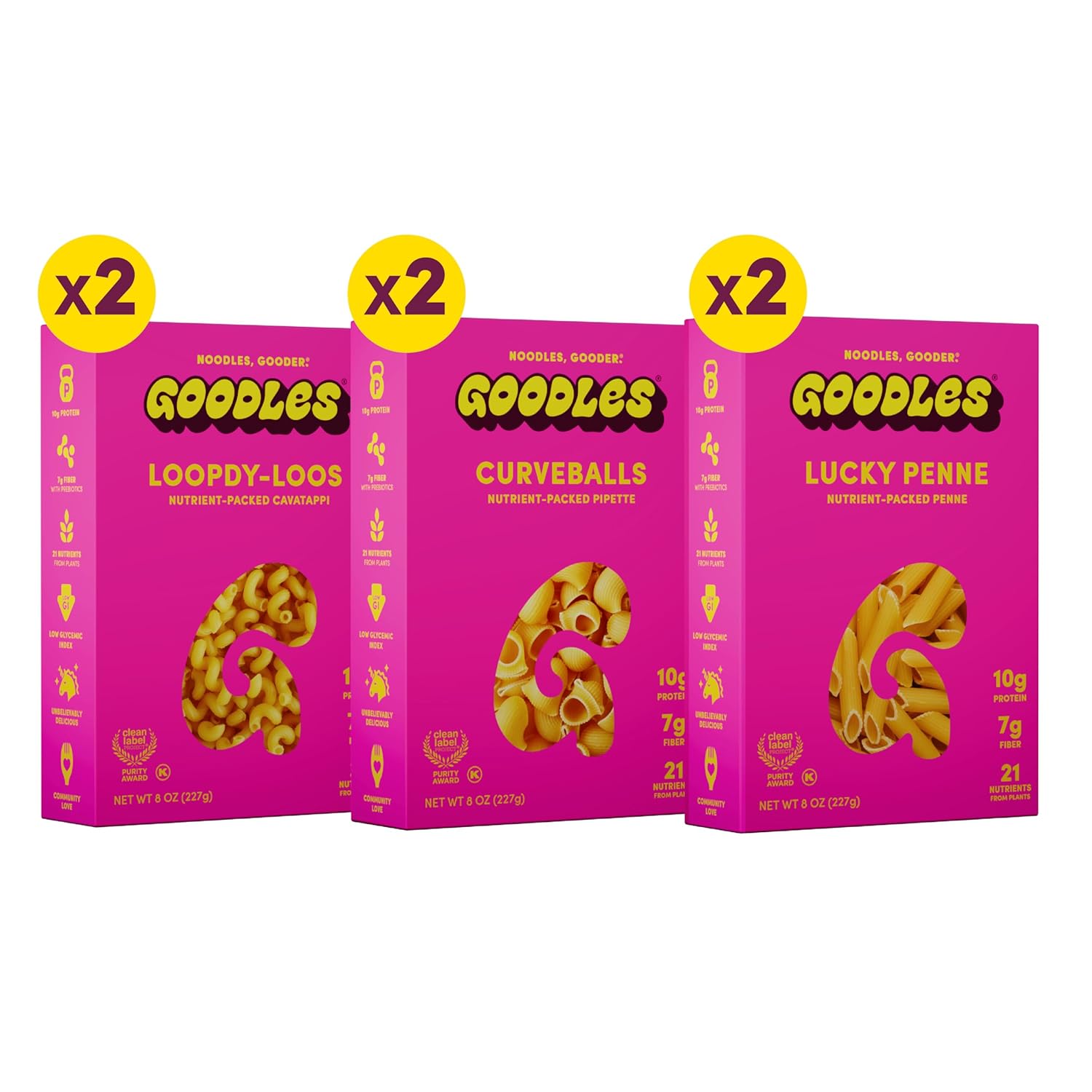 GOODLES Pasta Variety Pack 6 Pack 8oz 10g Protein 7g Fiber With GOODLES Pasta Variety Pack 6 Pack 8oz 10g Protein 7g Fiber With