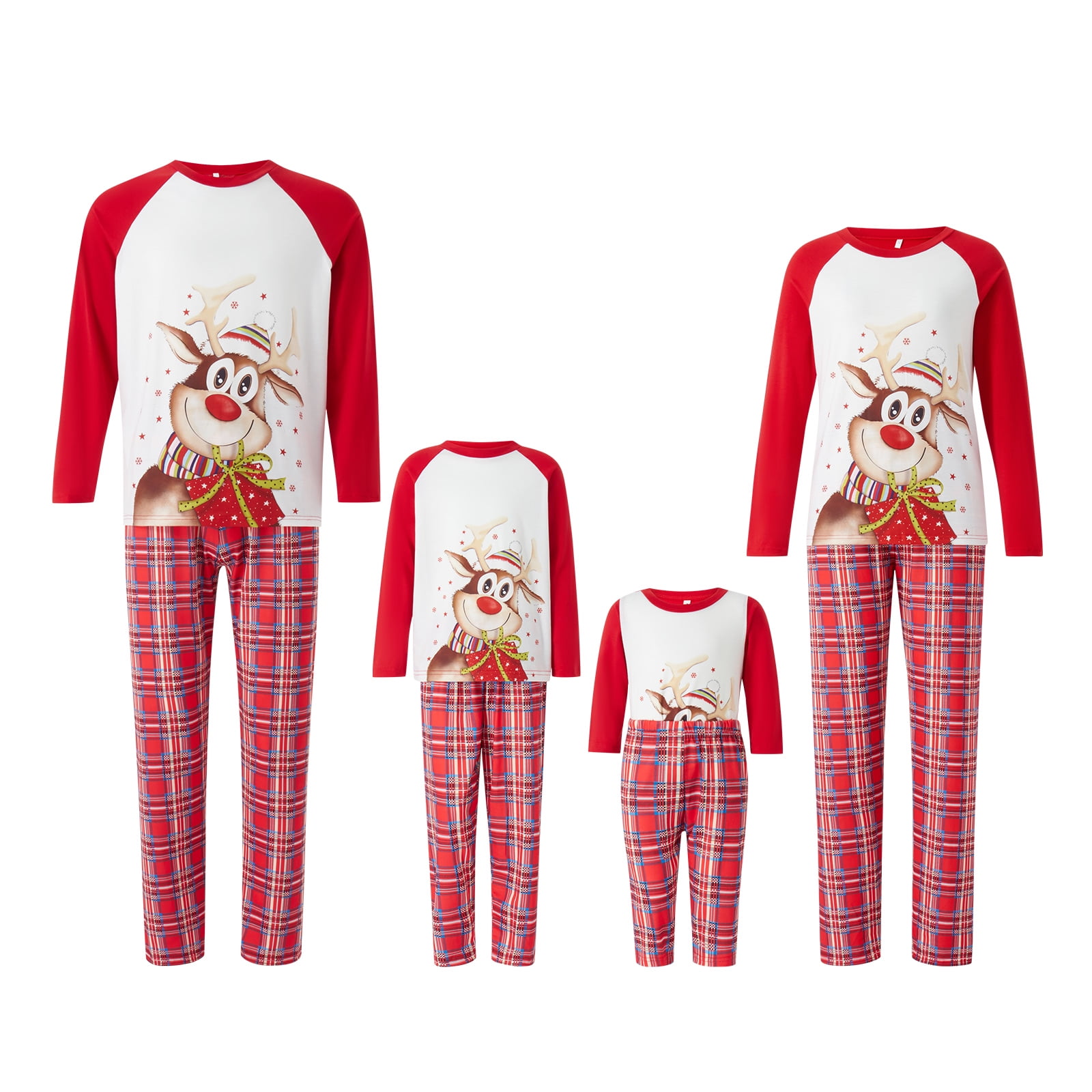 GOODLUCKY Matching Pjs Cute Family Parent-child Pajamas Cartoon Fawn ...