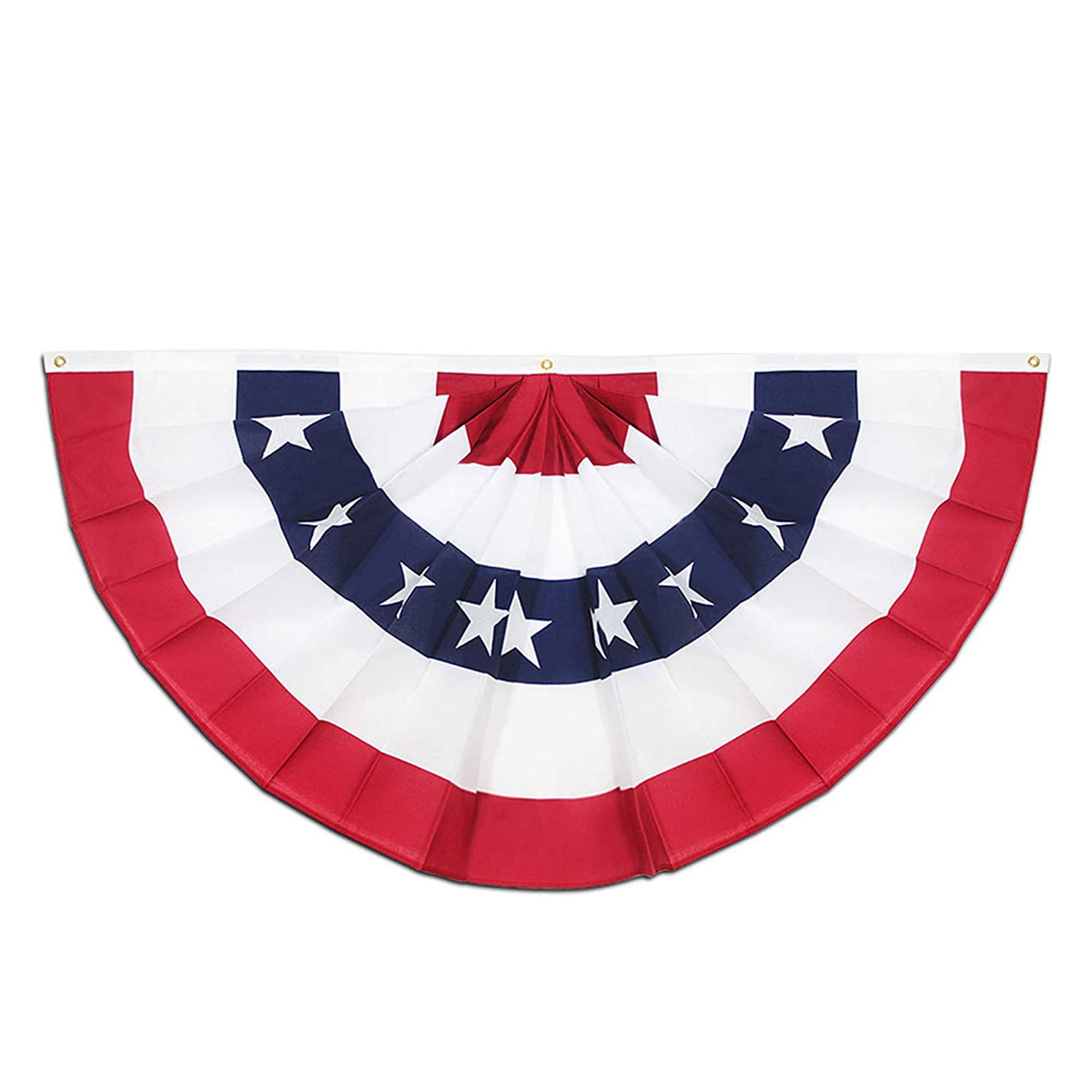 GOODLUCKY Pleated Fan Flag Bunting Flags Patriotic Stars Stripes, Sharp ...