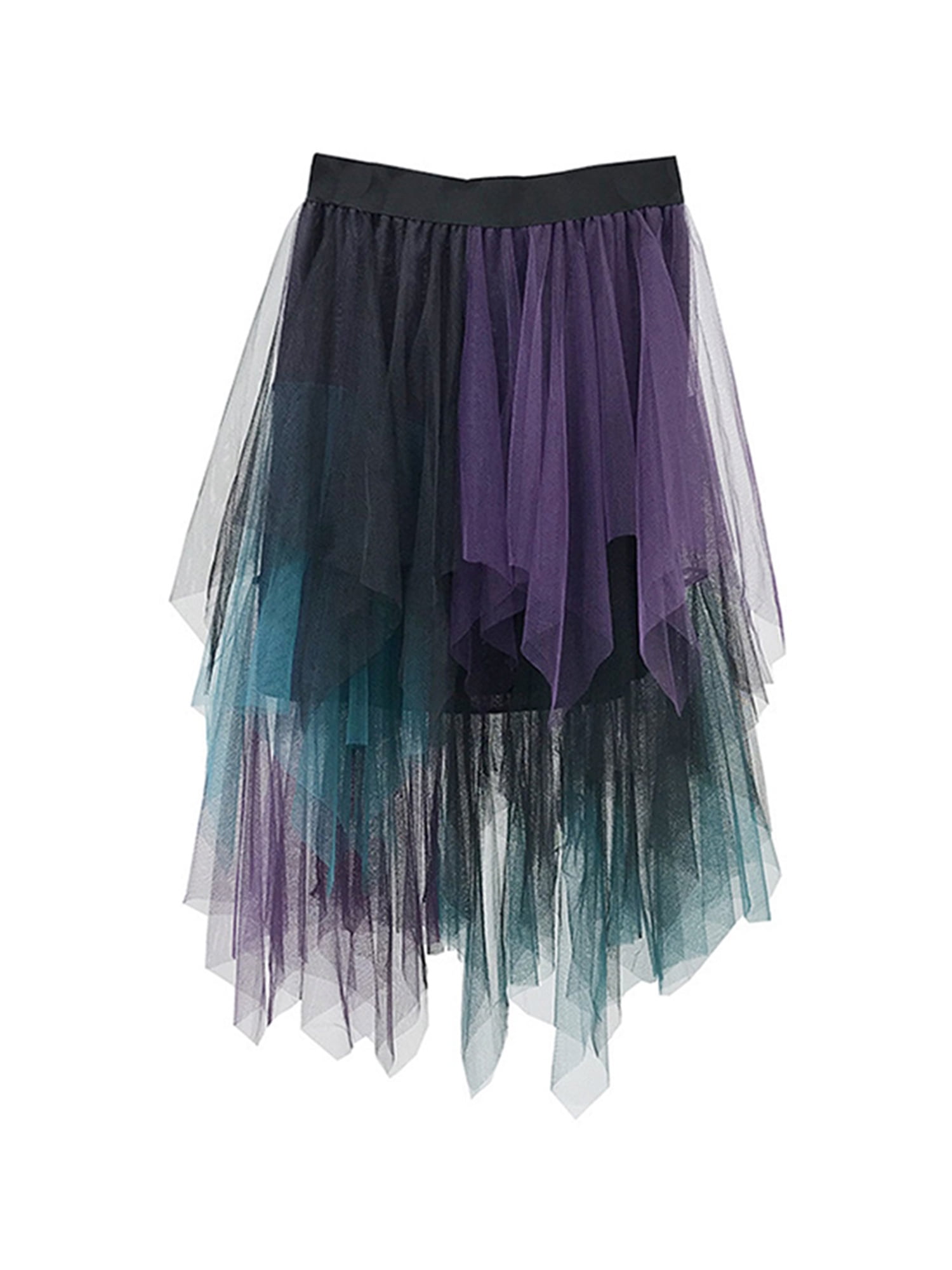 GOODLUCKY Women Midi Skirt Elegant Elastic Waist Contrast Color Fall ...