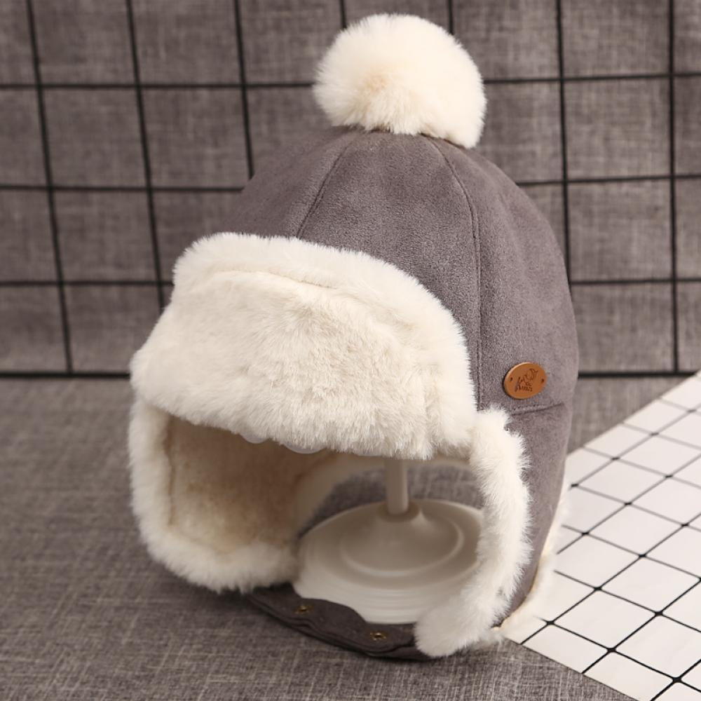 GOODLY Baby Boy Ushanka Earflap Winter Trooper Cap Unisex Kids Trapper ...