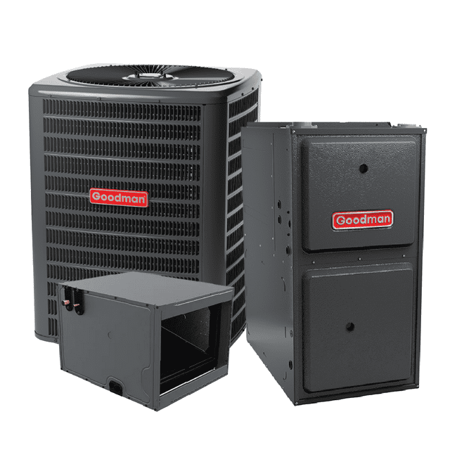 GOODMAN 3 TON 13.8 SEER2 AC & 96% AFUE 60K BTU GAS FURNACE SYSTEM ...