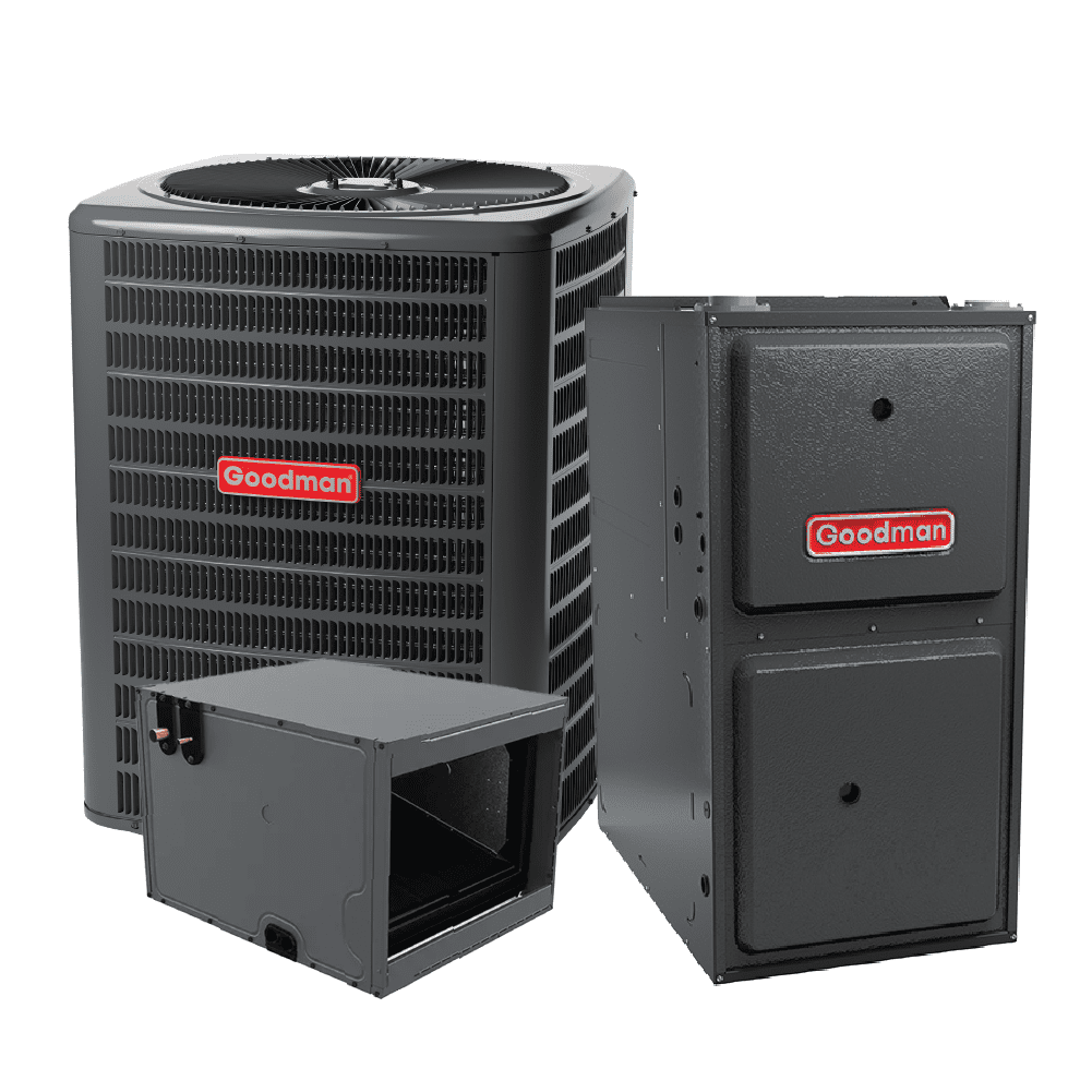 GOODMAN 3 TON 14.5 SEER2 AC & 96% AFUE 60K BTU GAS FURNACE SYSTEM ...