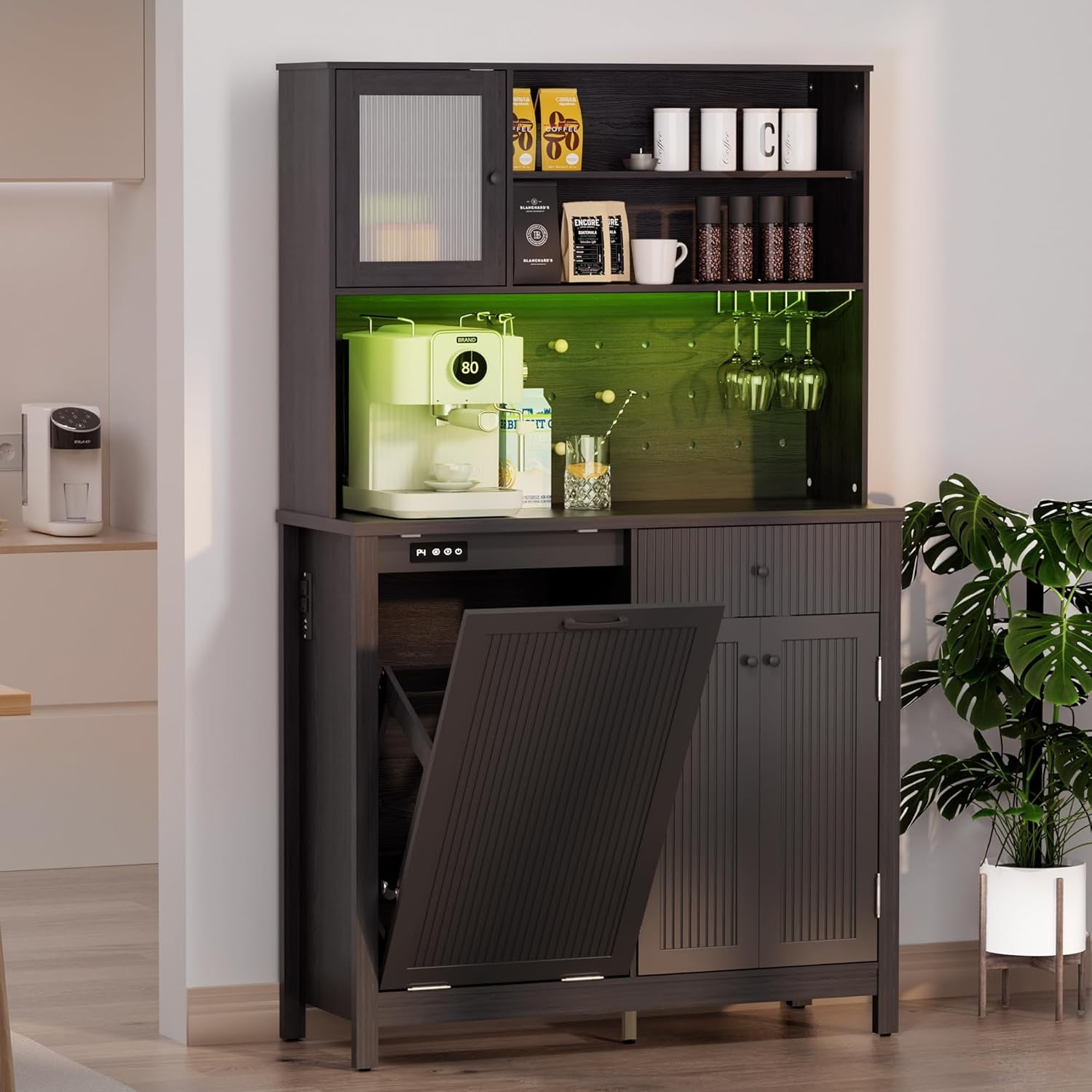 GOODONE 71" Tall Kitchen Pantry Storage Cabinet with Deodorising ...