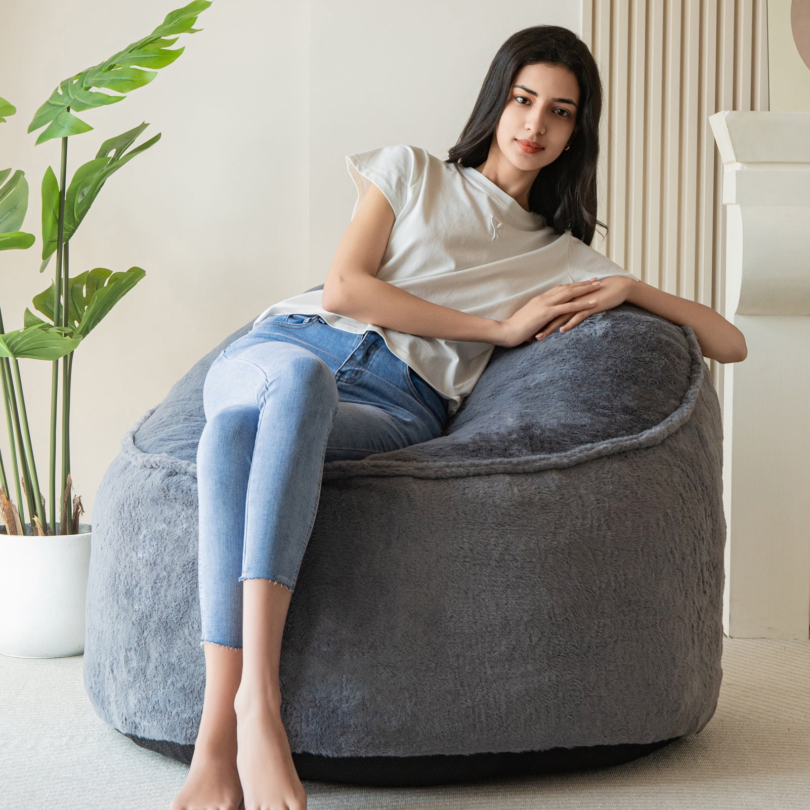 GOODONE Bean Bag Chair Sofa, Big Comfy Chair for Bedroom Living Room ...