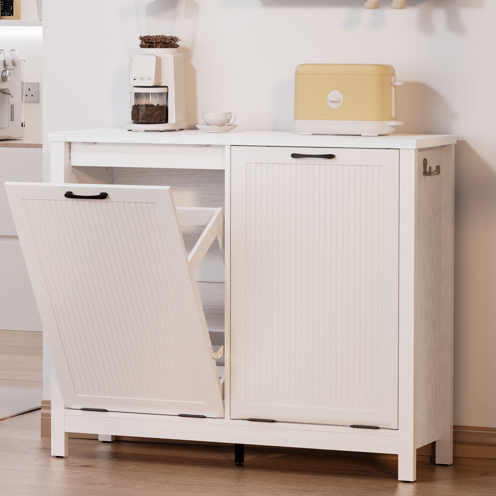 GOODONE Double Tilt Out Trash Cabinet 2x10Gallon aste Bins Hidden Trash ...