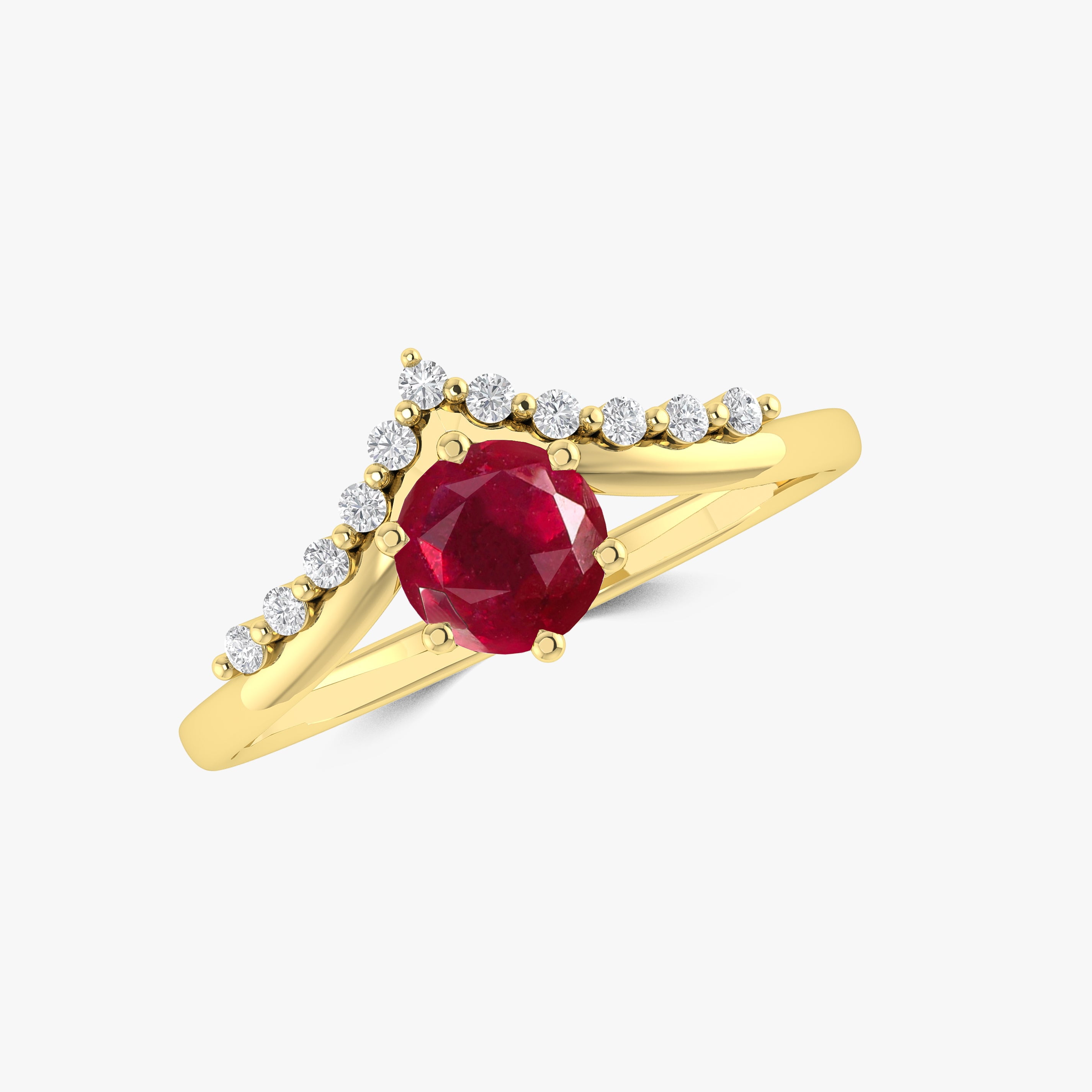 GOODSTONE JEWELS Ruby 925 Sterling Silver Wishbone Ring for Womens in ...