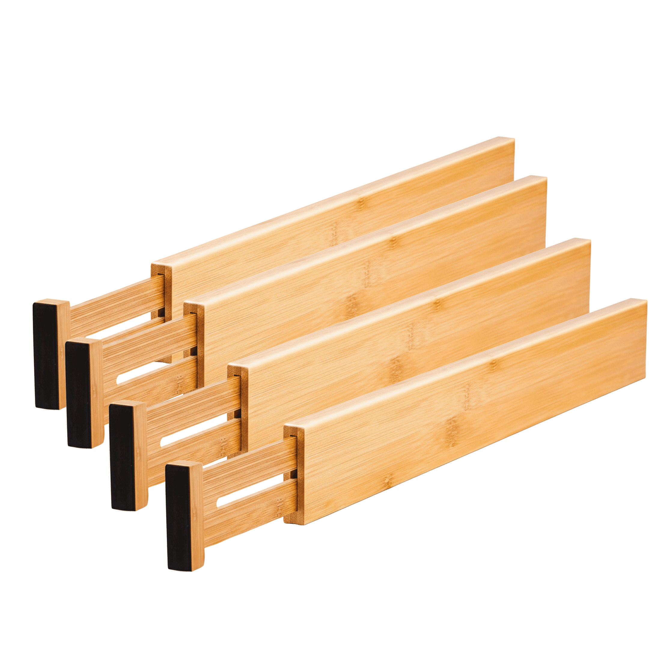 GOODSZON Bamboo Drawer Dividers, Spring-Loaded Telescopic Drawer ...