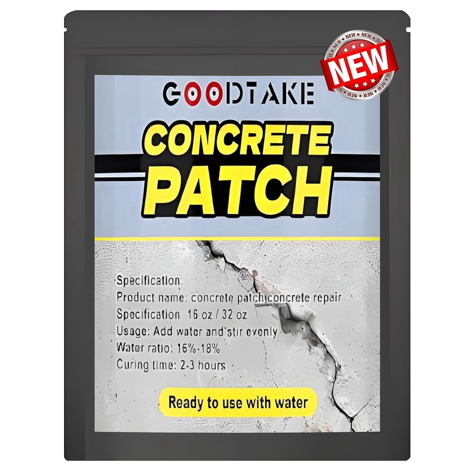 GOODTAKE Concrete Repair - Permanent Crack & Hole Filler for Driveways ...