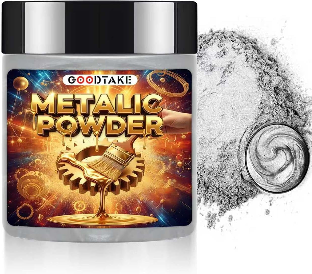 GOODTAKE Metallic Pigment Powder for Epoxy Resin, Silver Metallic ...