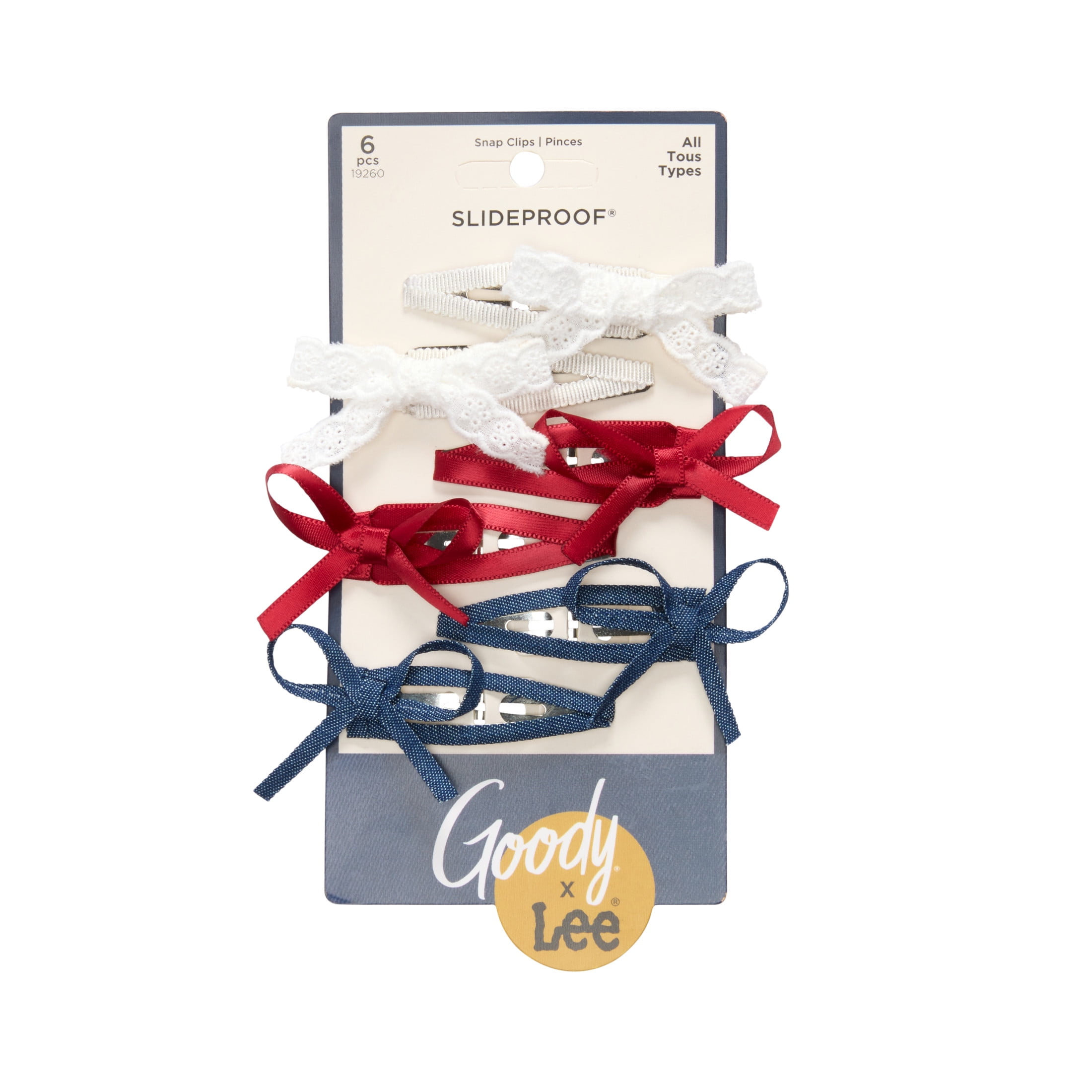 Goody x Lee Pain-Free Bow Snap Hair Clips – Strong Grip, All Hair Types ...