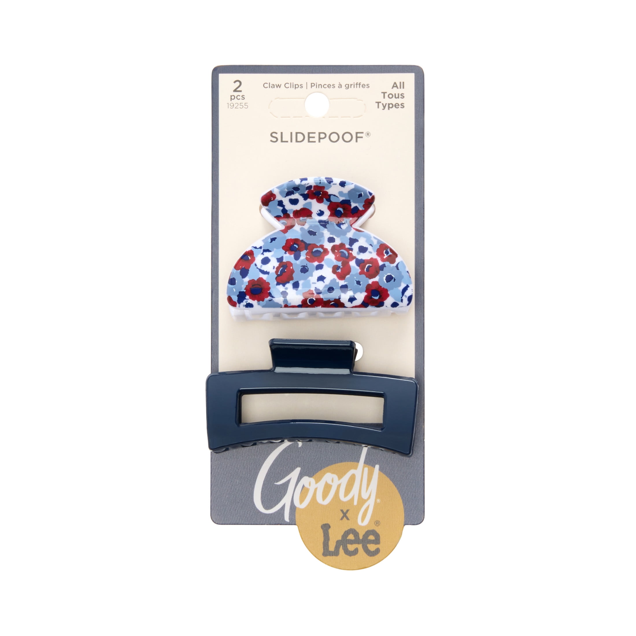 Goody x Lee Medium Claw Hair Clips, No-Slip Grip, All Hair Types, 2 ...
