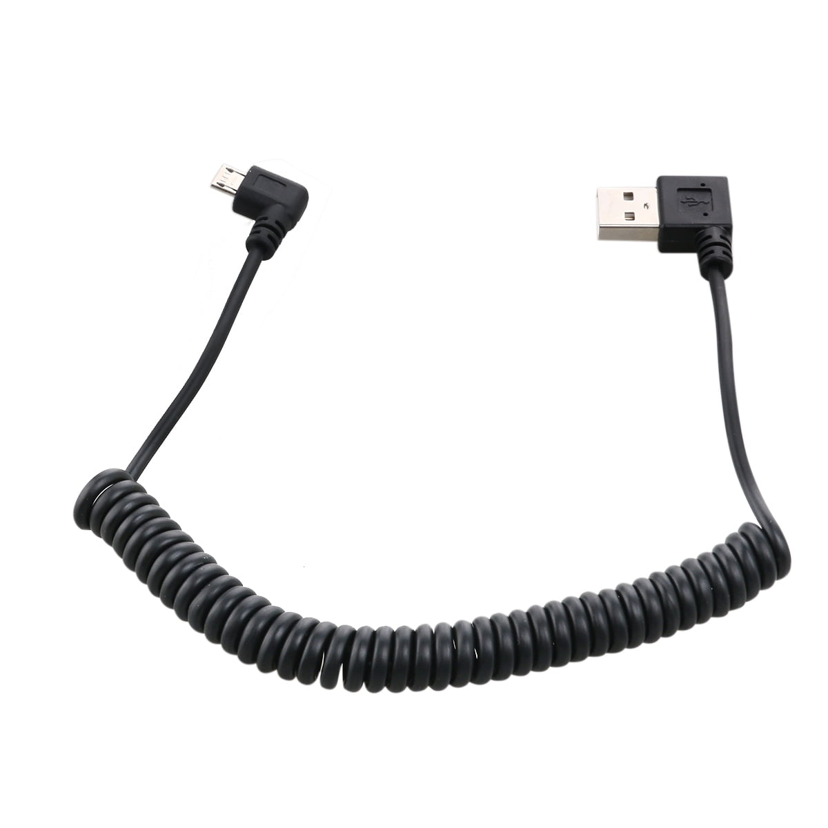 GOOHOCHY 1.5m Spiral Coiled USB Micro 5 Pin Male to USB 2.0 Male Data ...