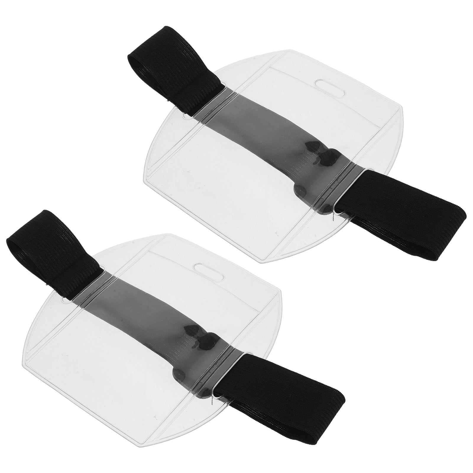 GOOHOCHY 1 Pair Armband Badge Holder With Black Adjustable Elastic Arm ...