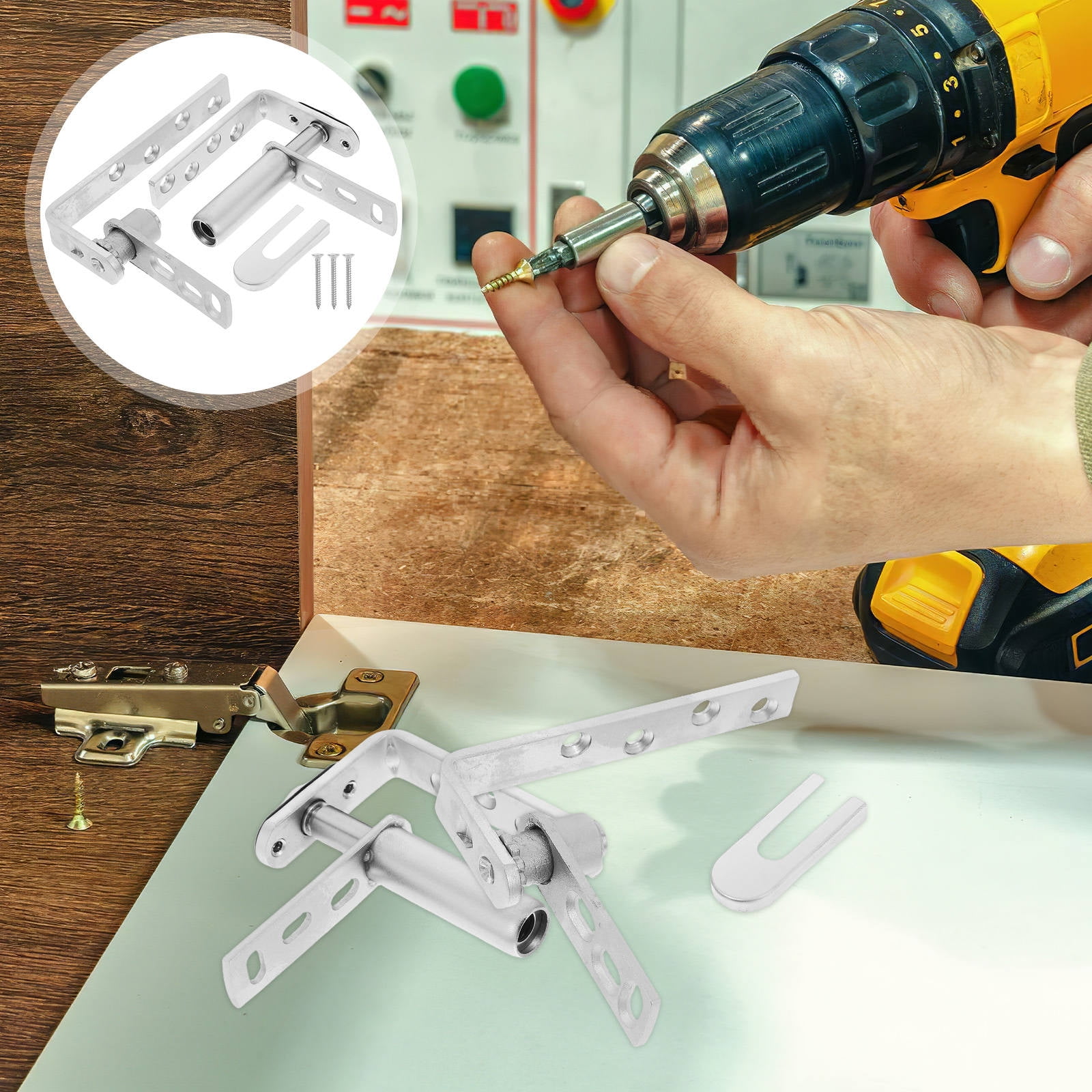 GOOHOCHY 1 Pair Invisible Door Pivot Hinges For Double Swinging Doors ...