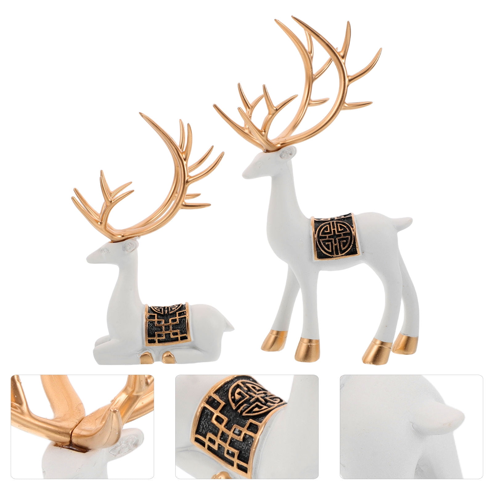 GOOHOCHY 1 Pair Of Reindeer Statue Decor Modern Deer Decor Ceramic ...