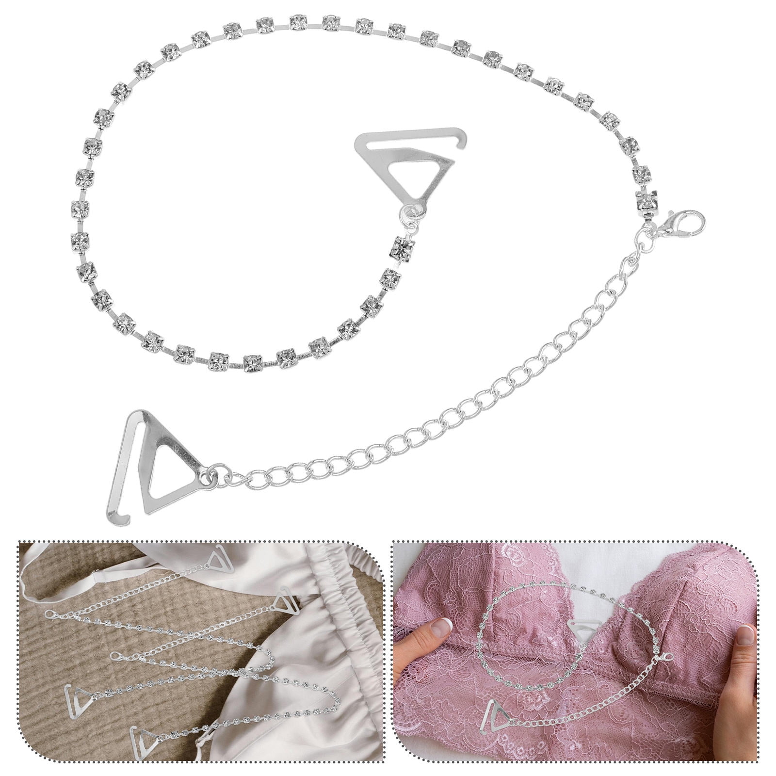 GOOHOCHY 1 Pair Of Women Bra Chain Straps Decorative Rhinestones Bra ...