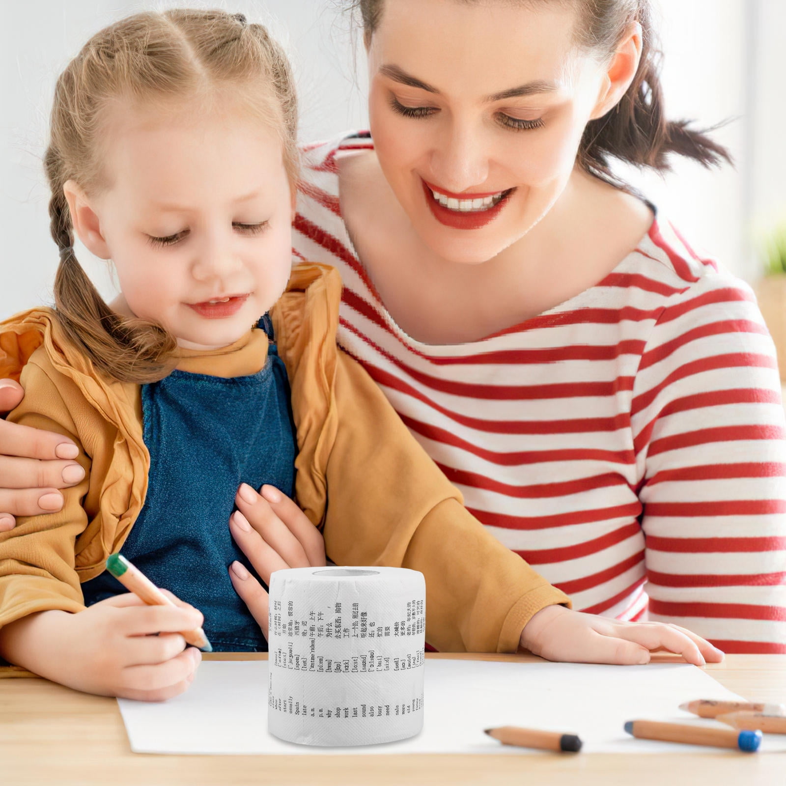 GOOHOCHY 1 Roll Elementary English Word Toilet Paper Phonetic Symbols ...