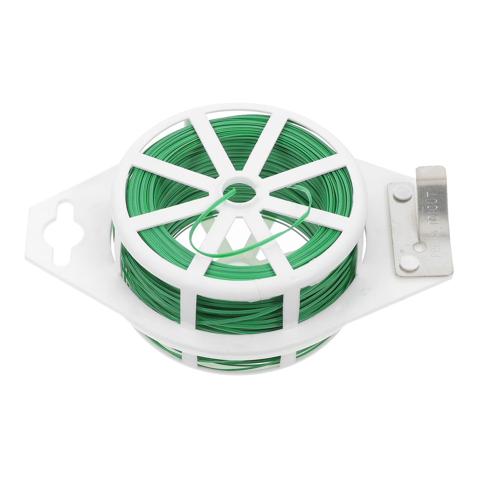 GOOHOCHY 1 Roll Of Plastic Twist Tie Spool With Built-In Cutter Green ...