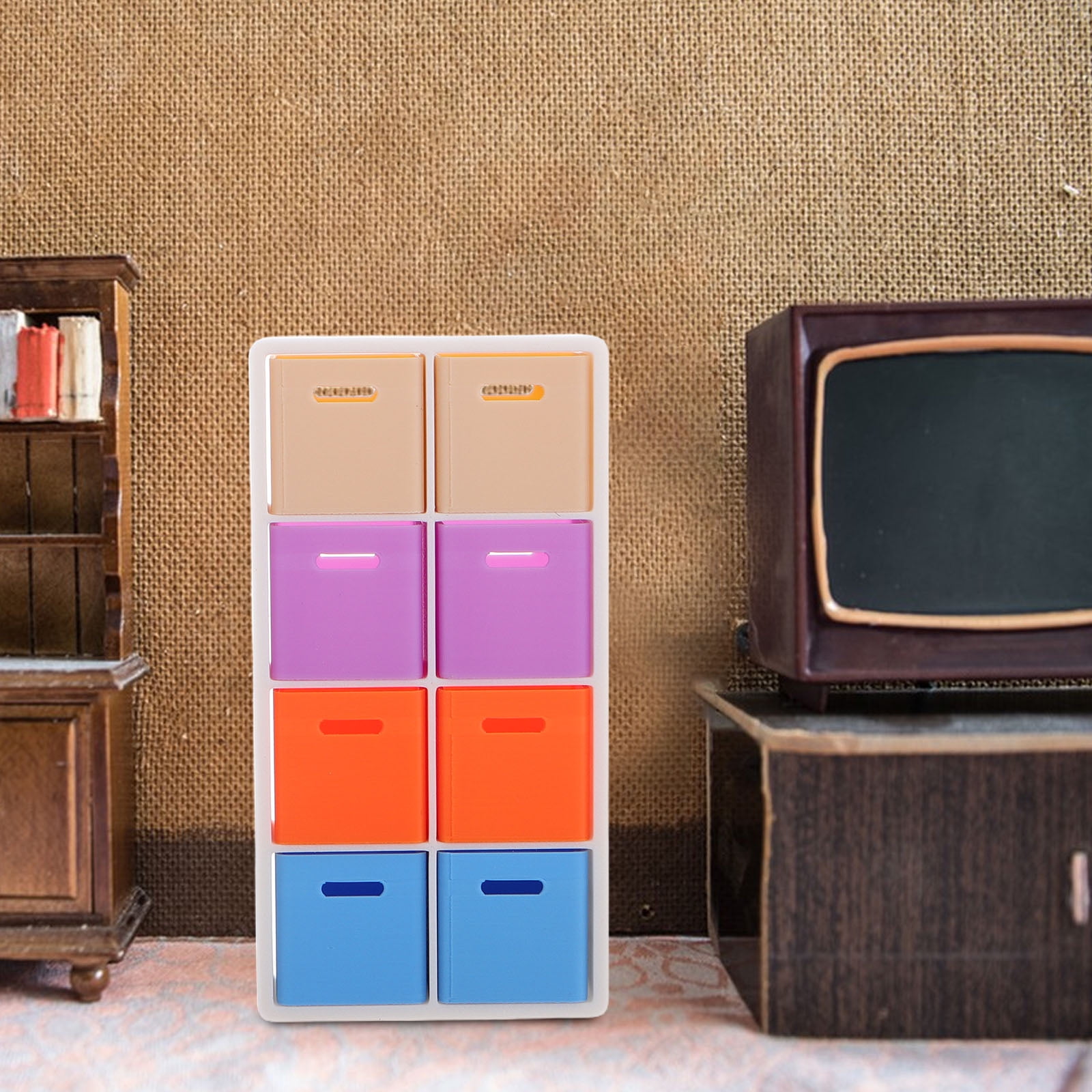 GOOHOCHY 1 Set 1:12 Miniature Combination Storage Box Dollhouse Storage ...