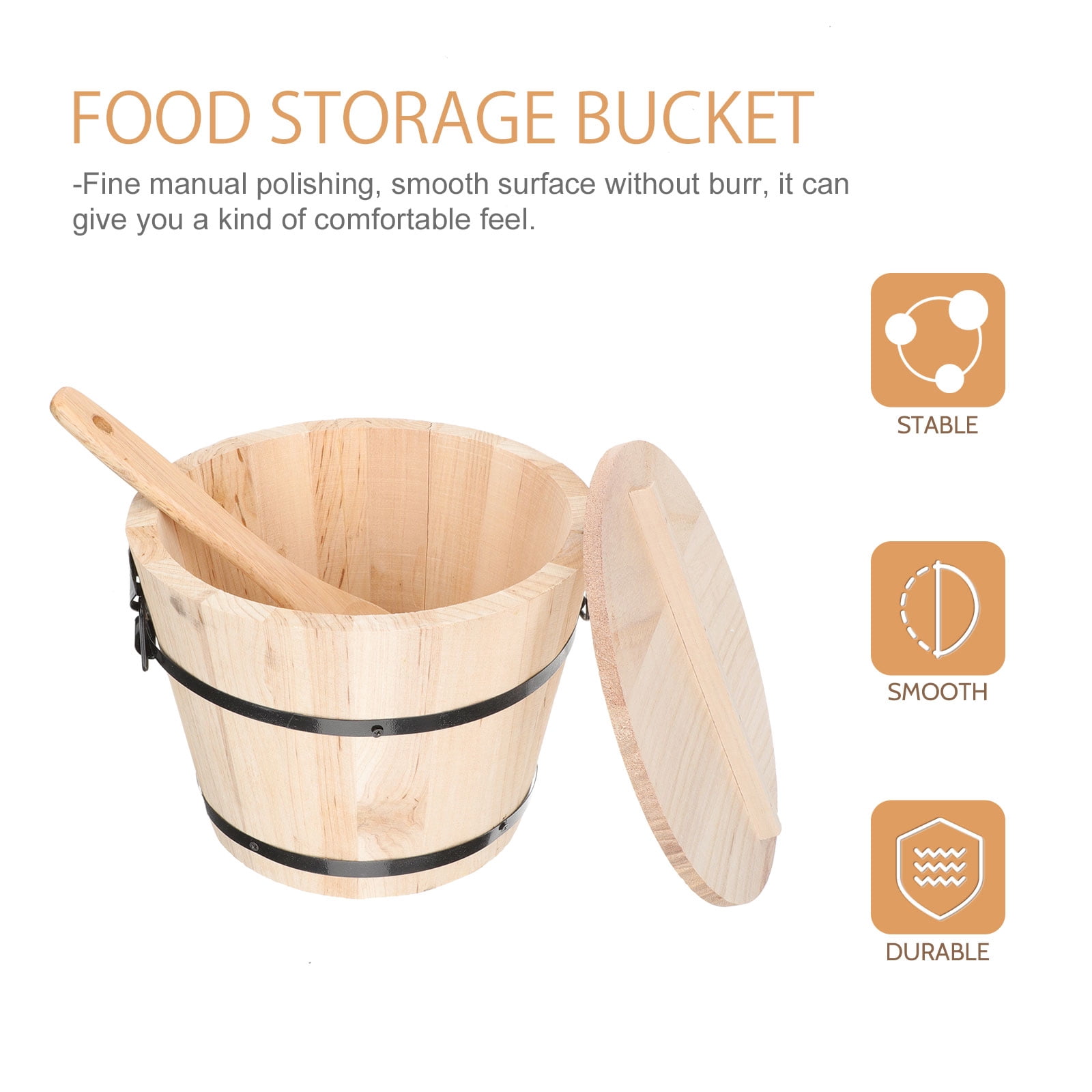 FUEENIRVA Rice Storage Container Synthetic Material 1 Set 7.07X7.07X5 ...