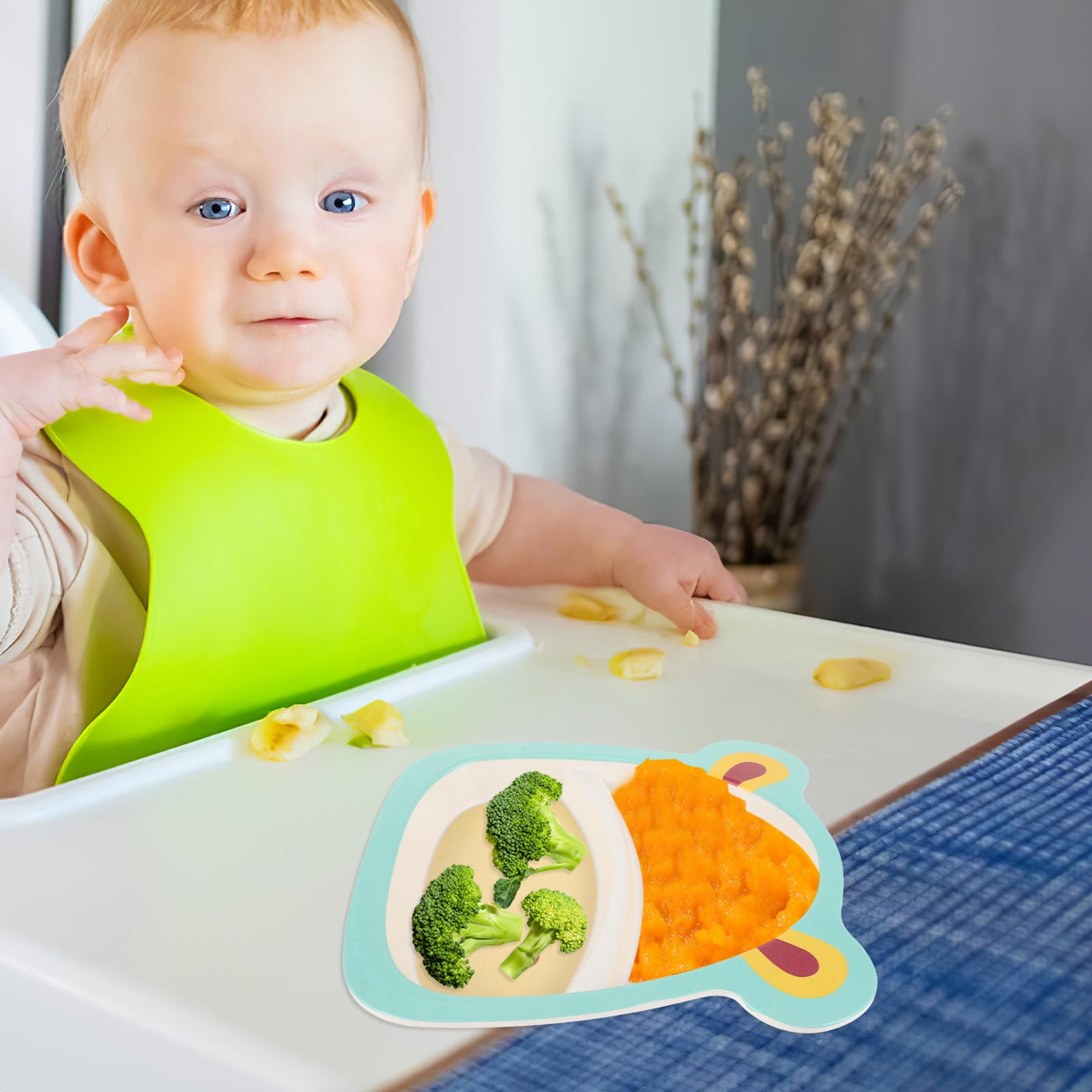 GOOHOCHY 1 Set Bamboo Fiber Dinnerware Creative Giraffe Design Divided ...