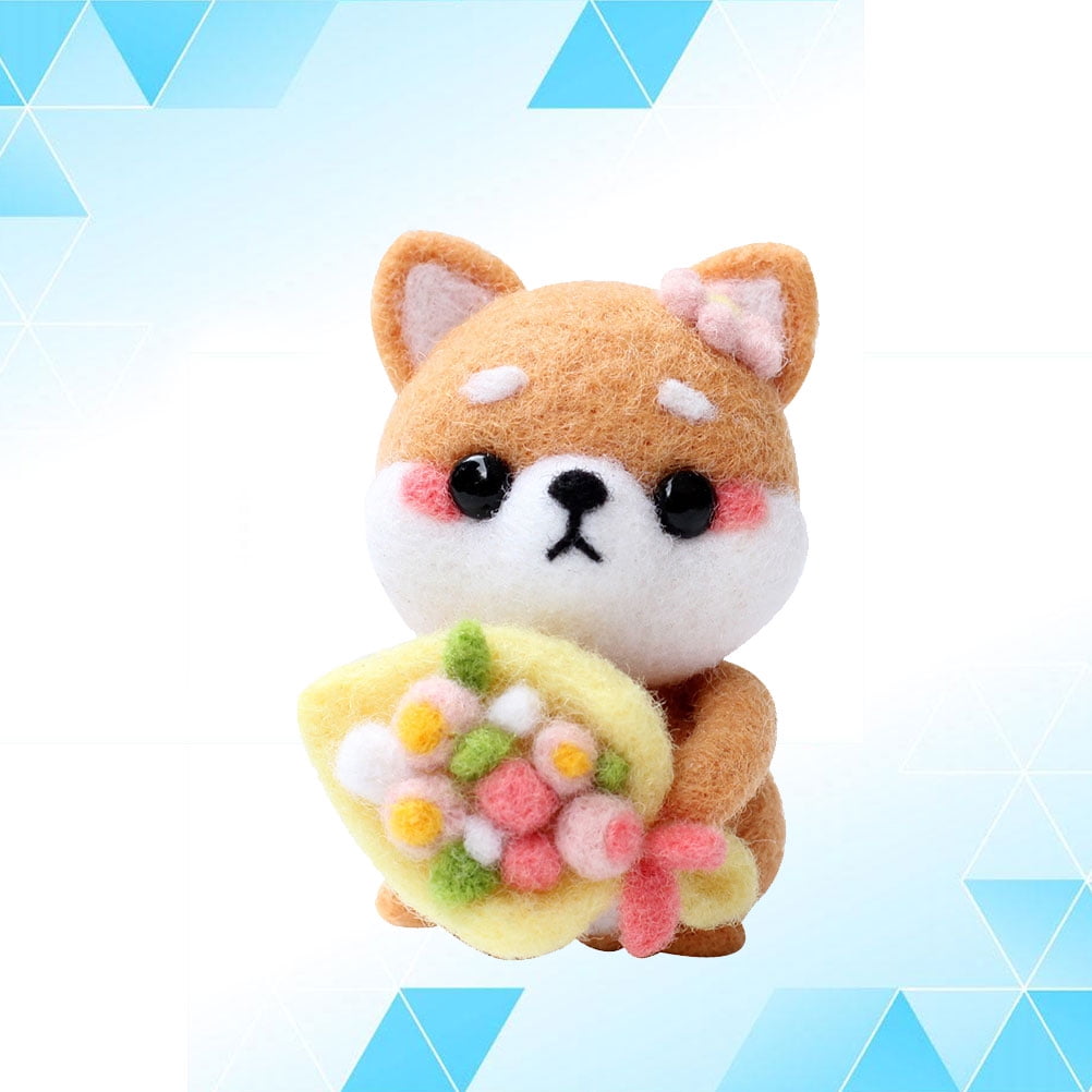 GOOHOCHY 1 Set Beginner Felting Kits for Kids Featuring Cartoon Sitting ...